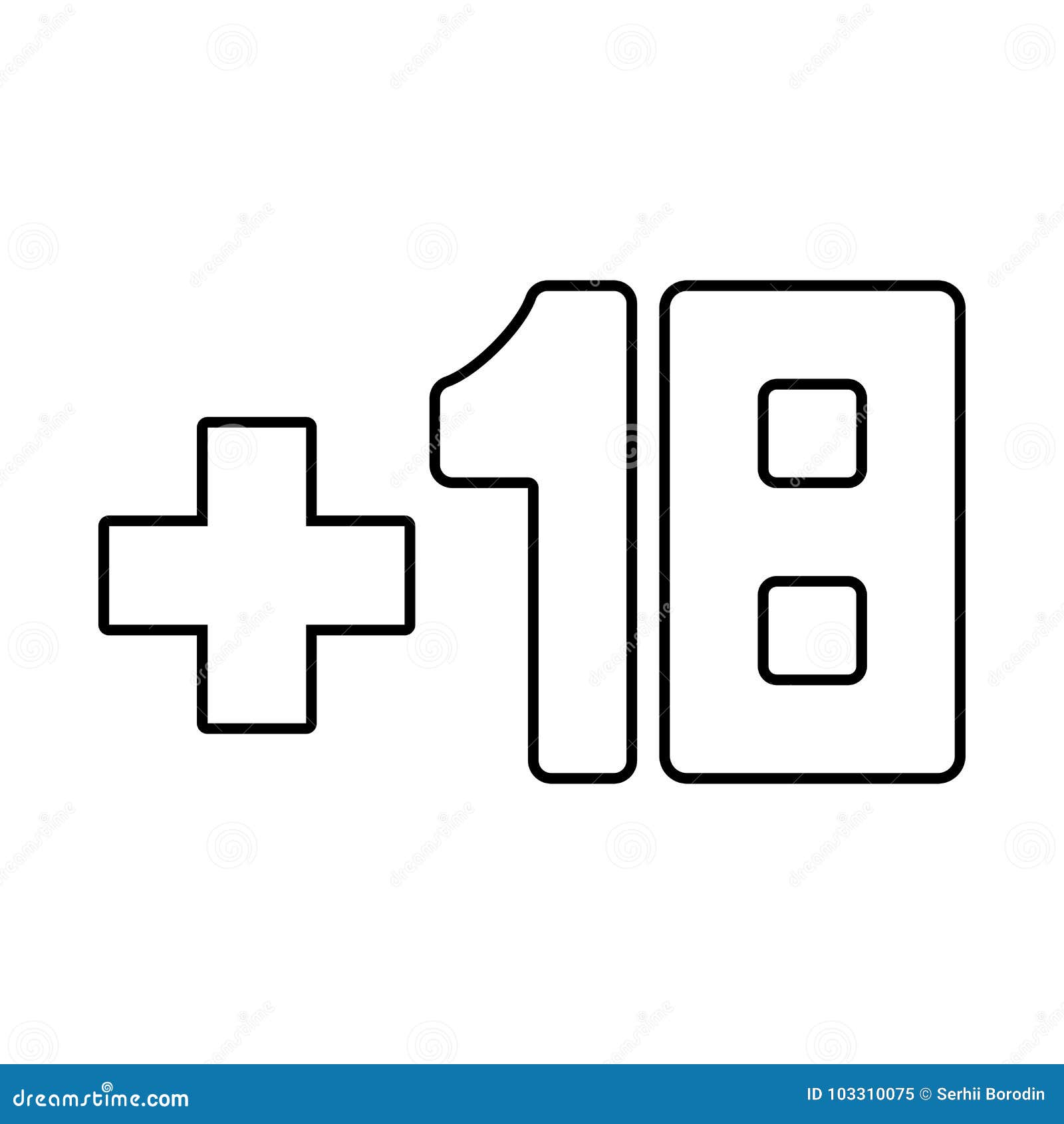 18 Plus. Eighteen Plus Sign. Age Restriction Symbol. Adult Only ...