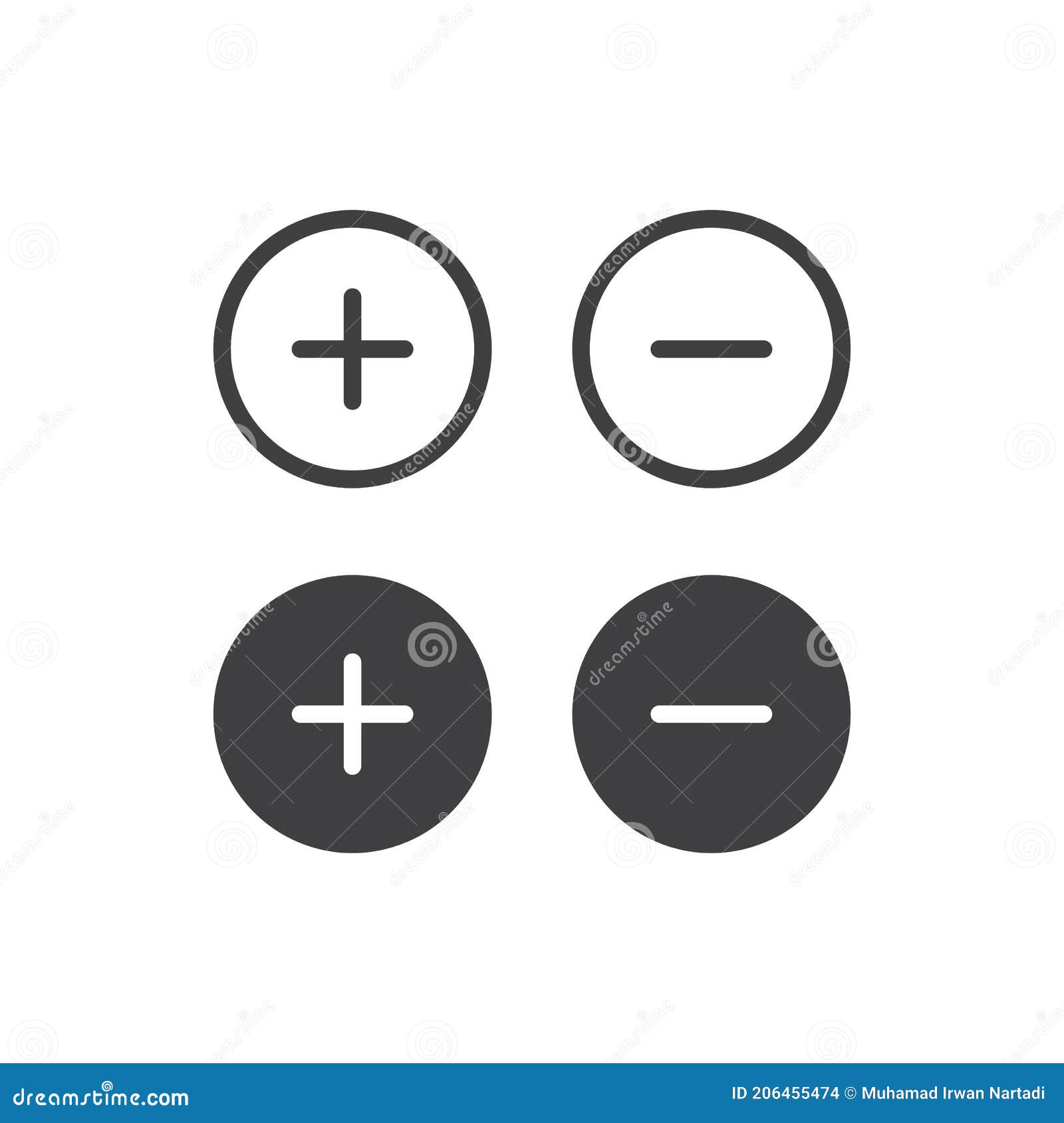 Plus En Minus. Vectorpictogramsjabloon Vector Illustratie ...