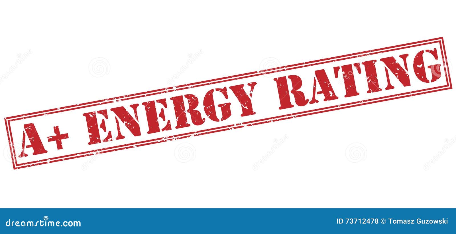 A Plus Energy Rating Red Stamp Stock Illustration - Illustration of ...