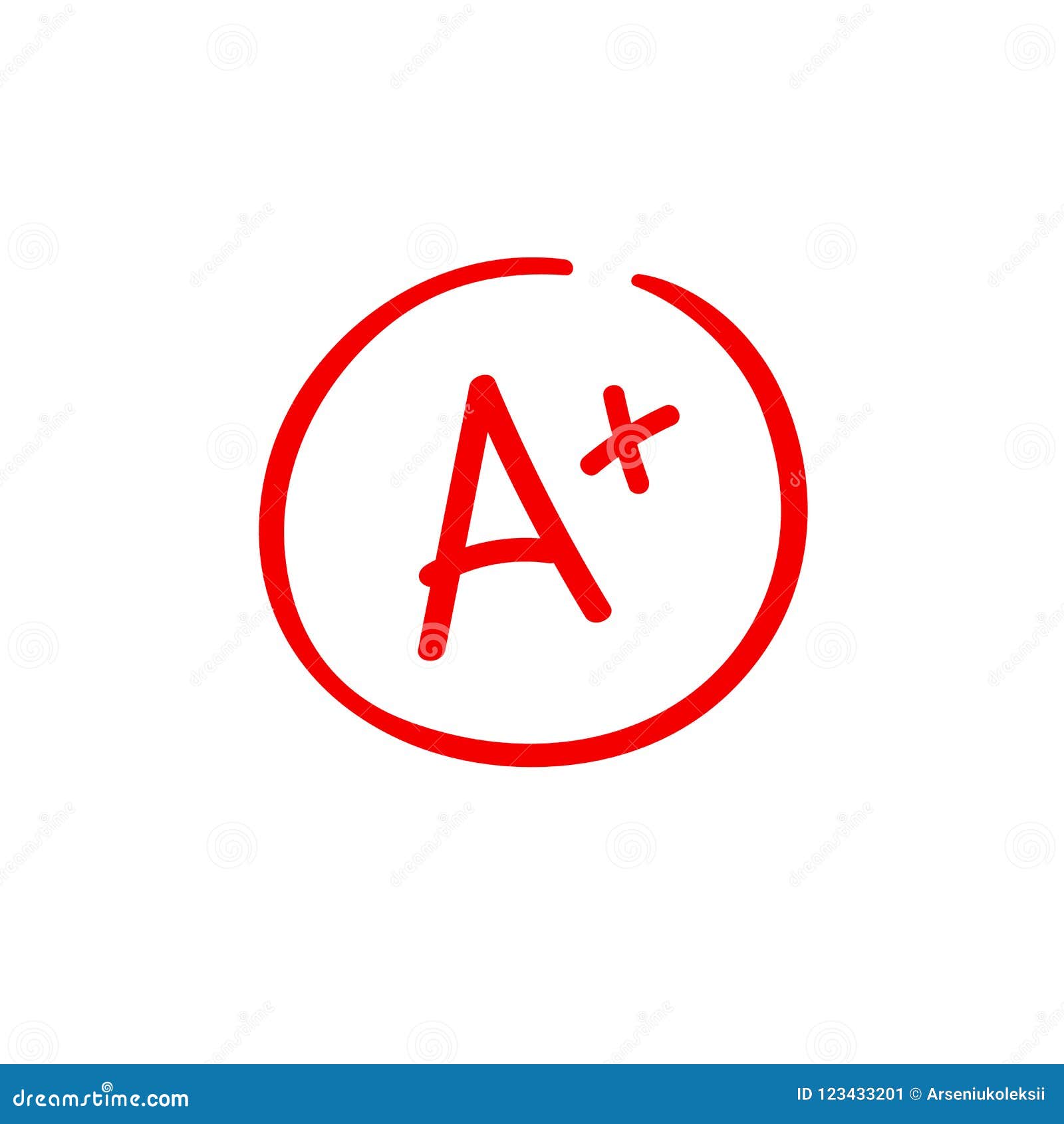 A Plus Examination Result Grade Latter Mark. Stock Vector ...