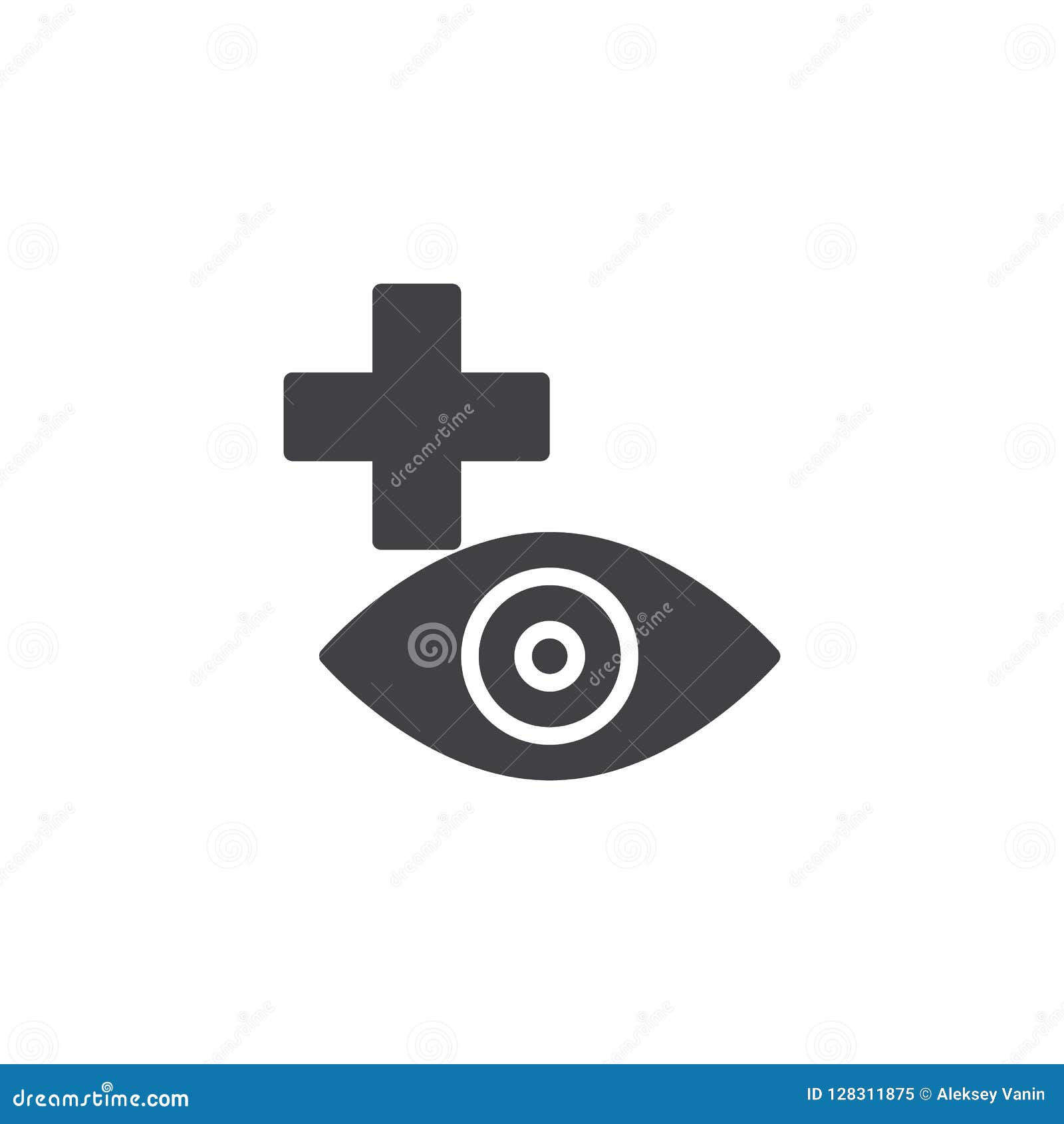 Plus Eye vector icon stock vector. Illustration of pixel - 128311875