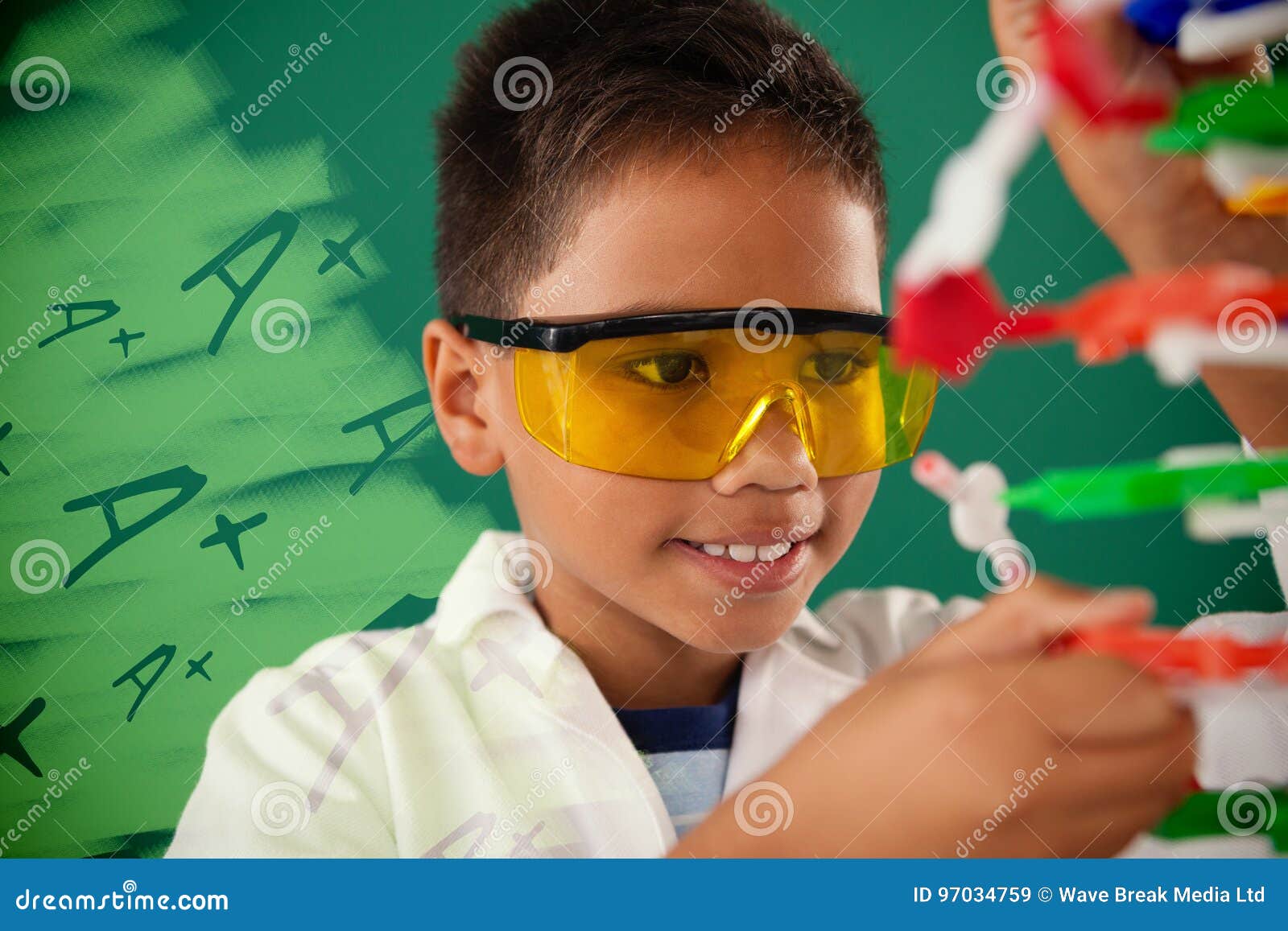 Black Boy Experimenting Vector Illustration | CartoonDealer.com #25675072