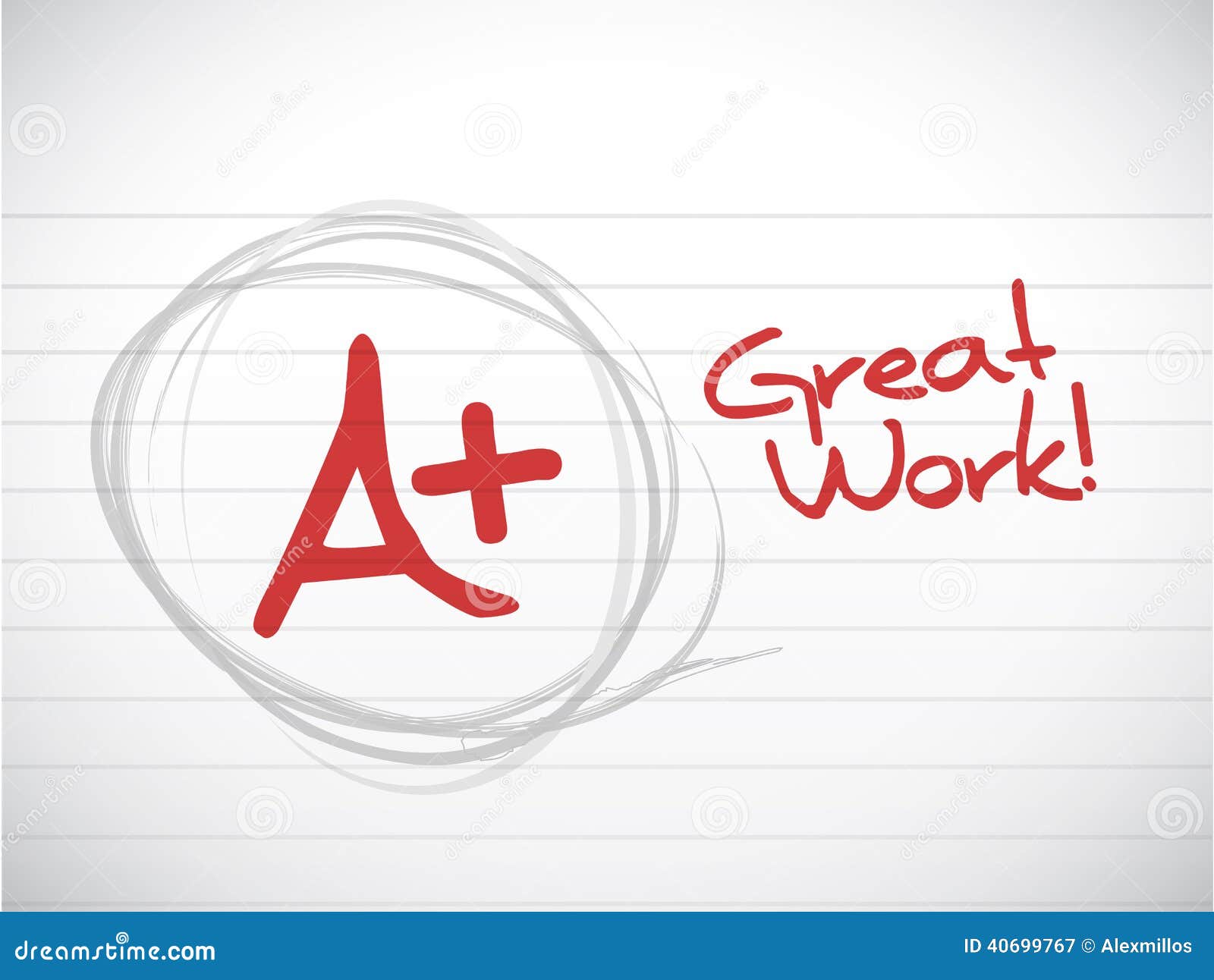 A plus grade. great work stock illustration. Illustration of ...