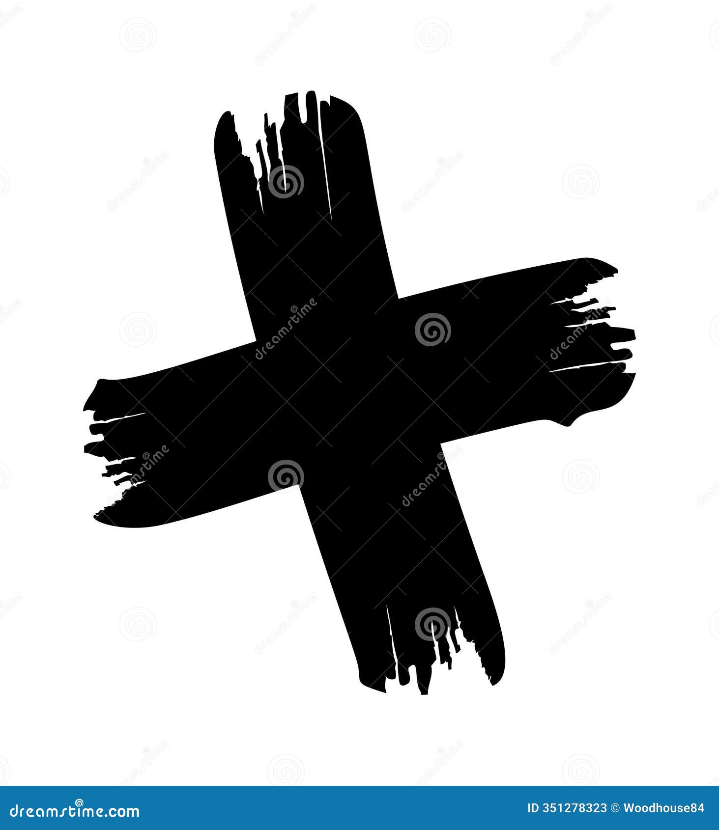 Plus Hand-drawn Sign Cross Brushstroke Stock Vector - Illustration of ...