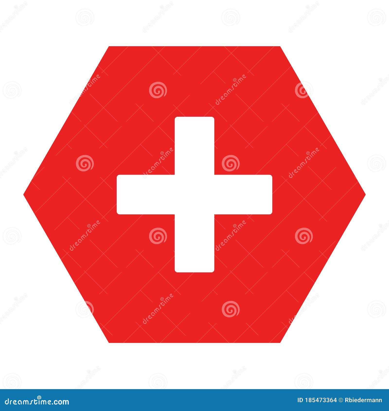Plus and hexagon stock vector. Illustration of plus - 185473364