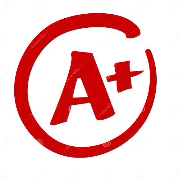 A Plus Homework Exam Grade stock vector. Illustration of grade - 296620408