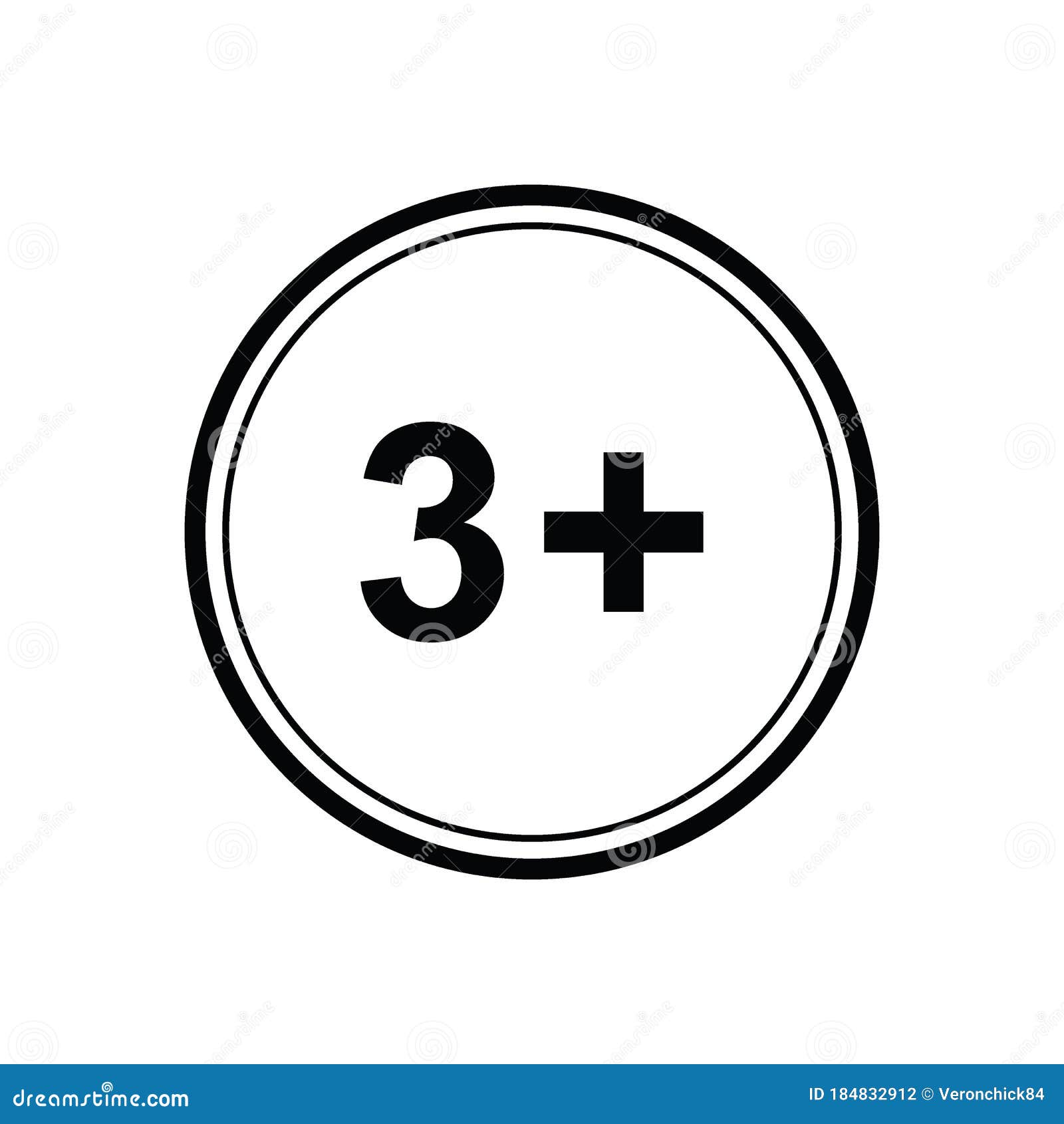 3 Plus Icon. Black Vector 3 + Plus Sign Stock Vector - Illustration of ...