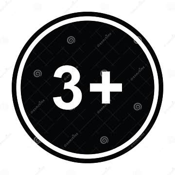 3 Plus Icon. Black Vector 3 + Plus Sign Stock Vector - Illustration of ...