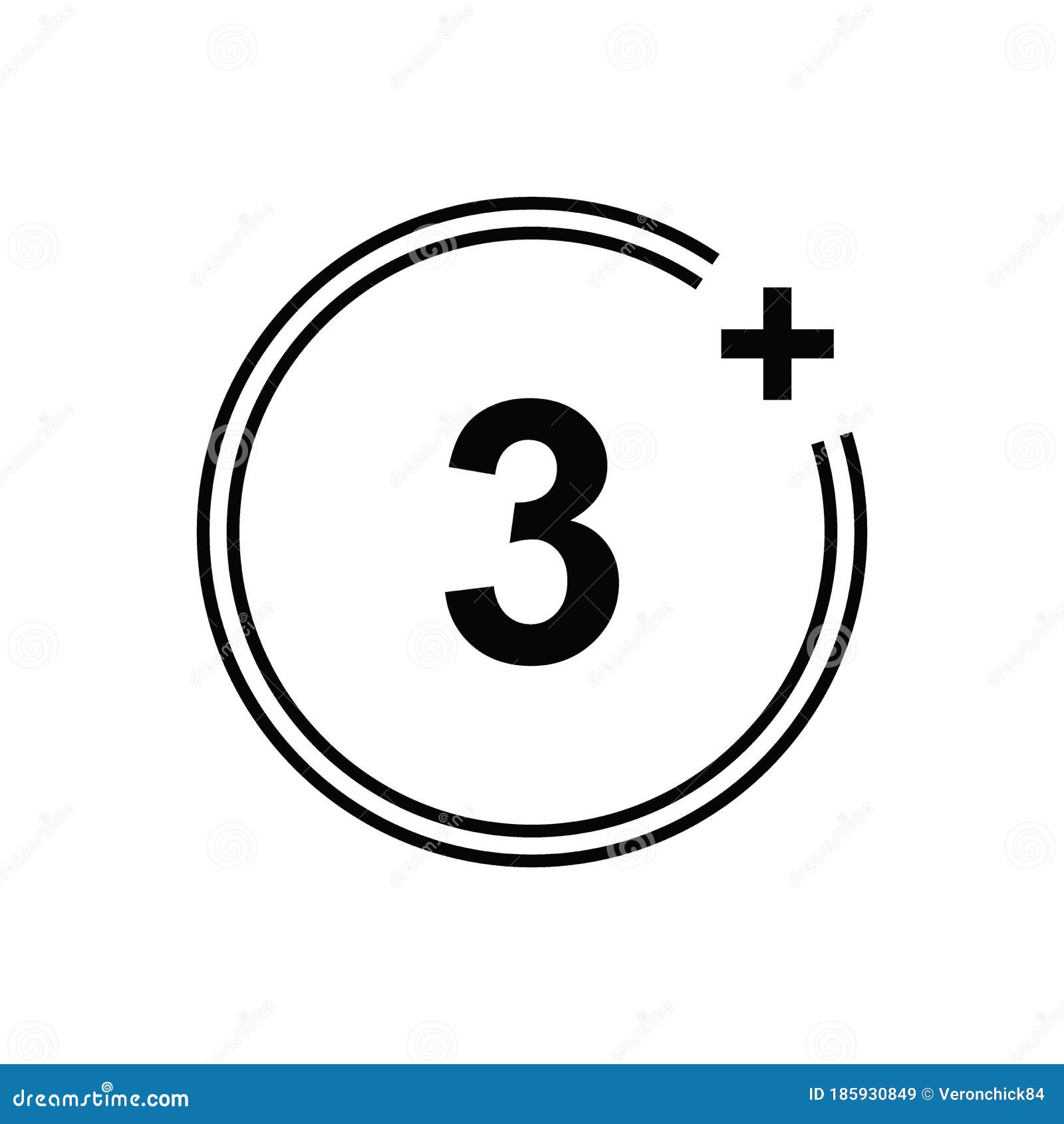3 Plus Icon. Black Vector 3 + Plus Sign Stock Vector - Illustration of ...