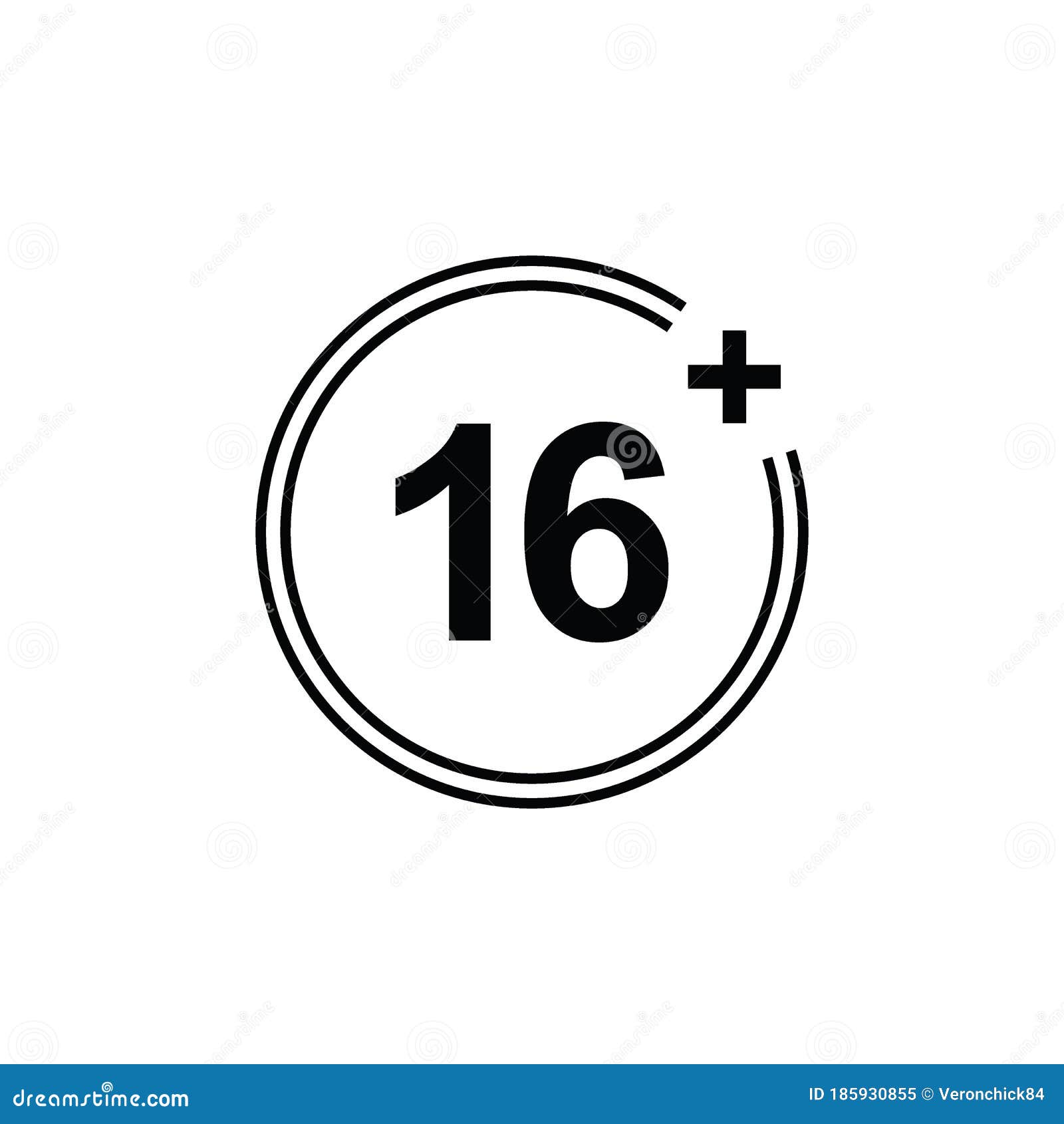 16 Plus Icon. Black Vector 16 + Plus Sign Stock Vector - Illustration ...