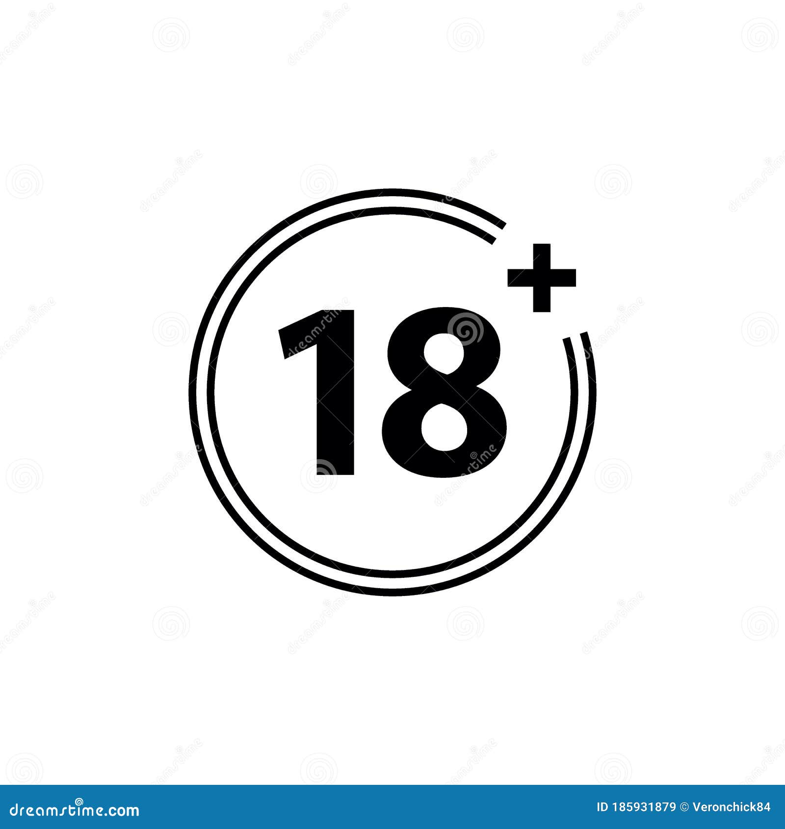 18 Plus Icon. Black Vector 18 Plus Sign Stock Vector - Illustration of ...