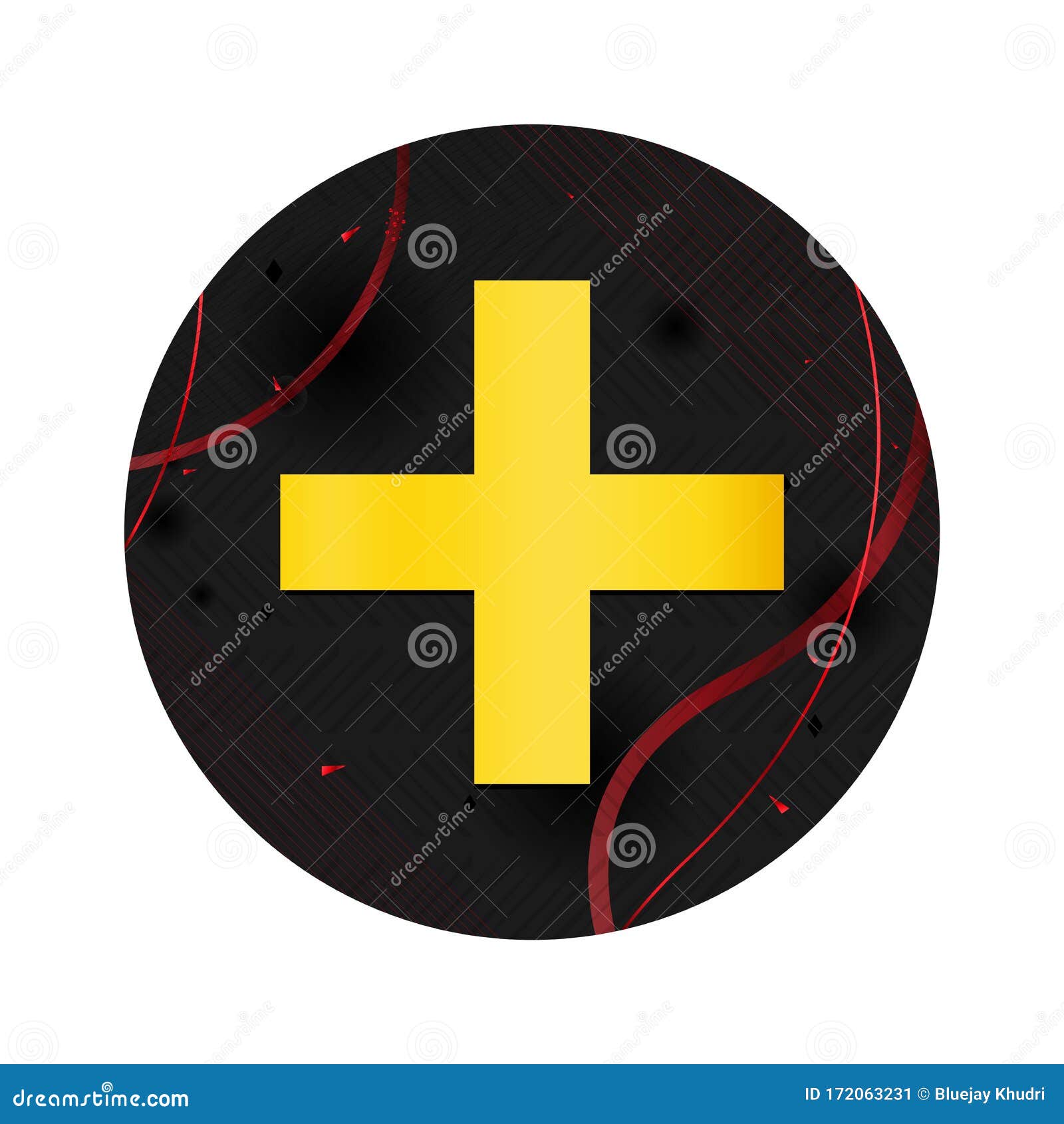 Plus Icon Elegant Black Round Button Stock Vector - Illustration of ...