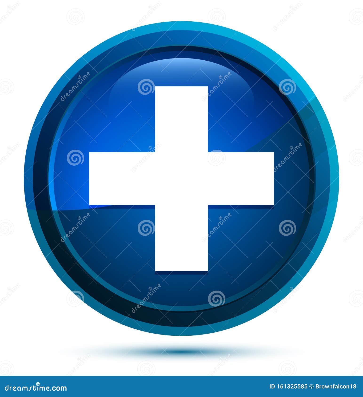 Plus Icon Elegant Blue Round Button Illustration Stock Vector ...