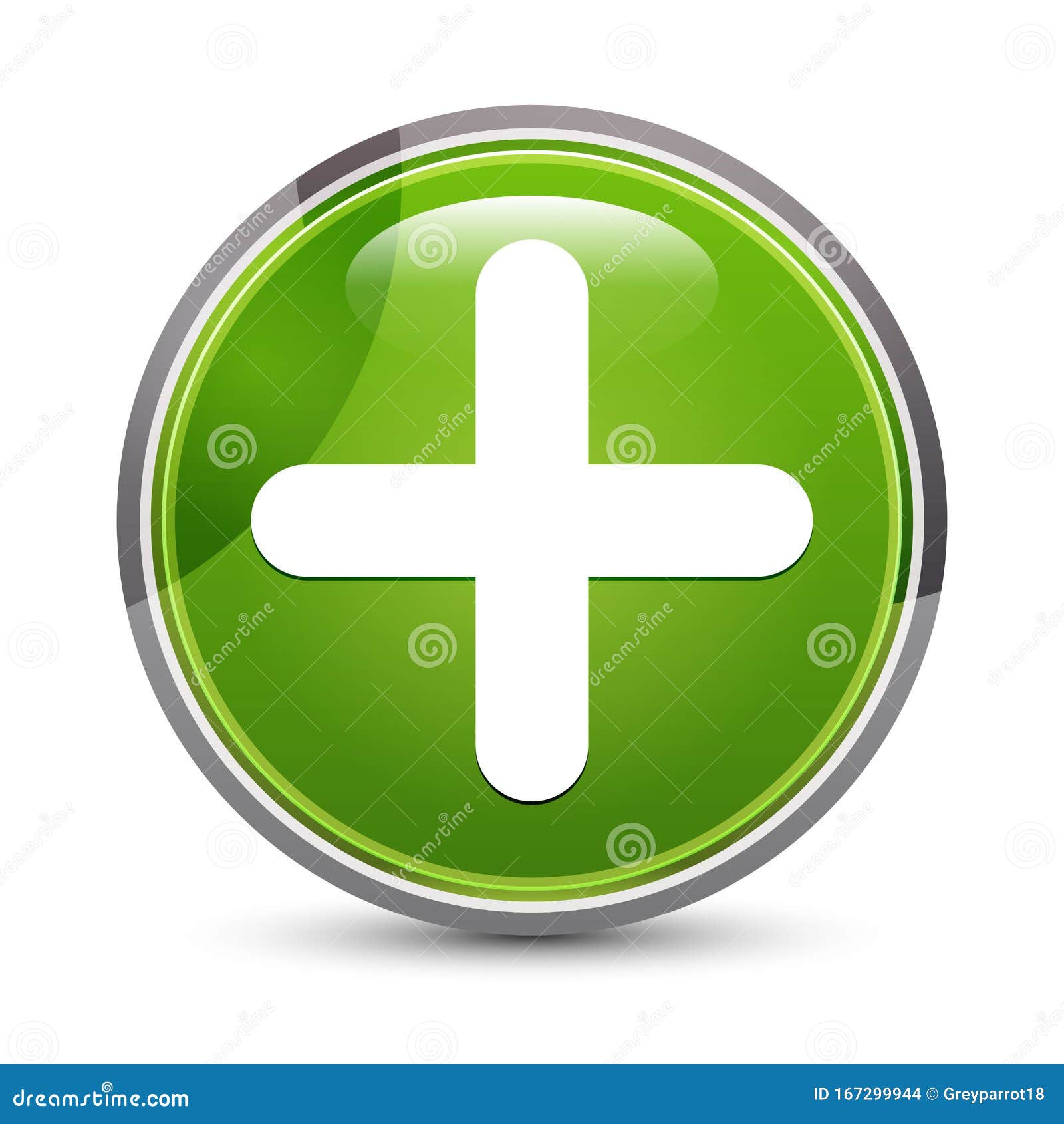 Plus Icon Elegant Green Round Button Vector Illustration Stock Vector ...