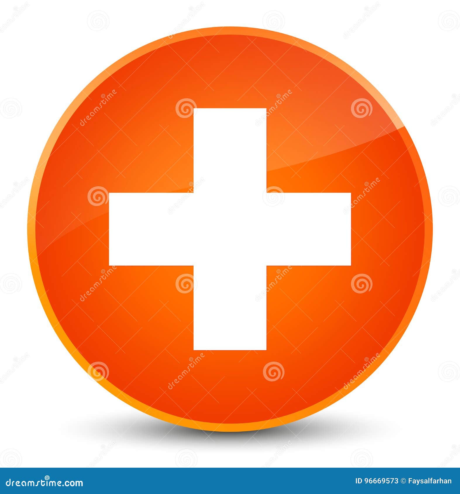 Plus Icon Elegant Orange Round Button Stock Illustration - Illustration ...