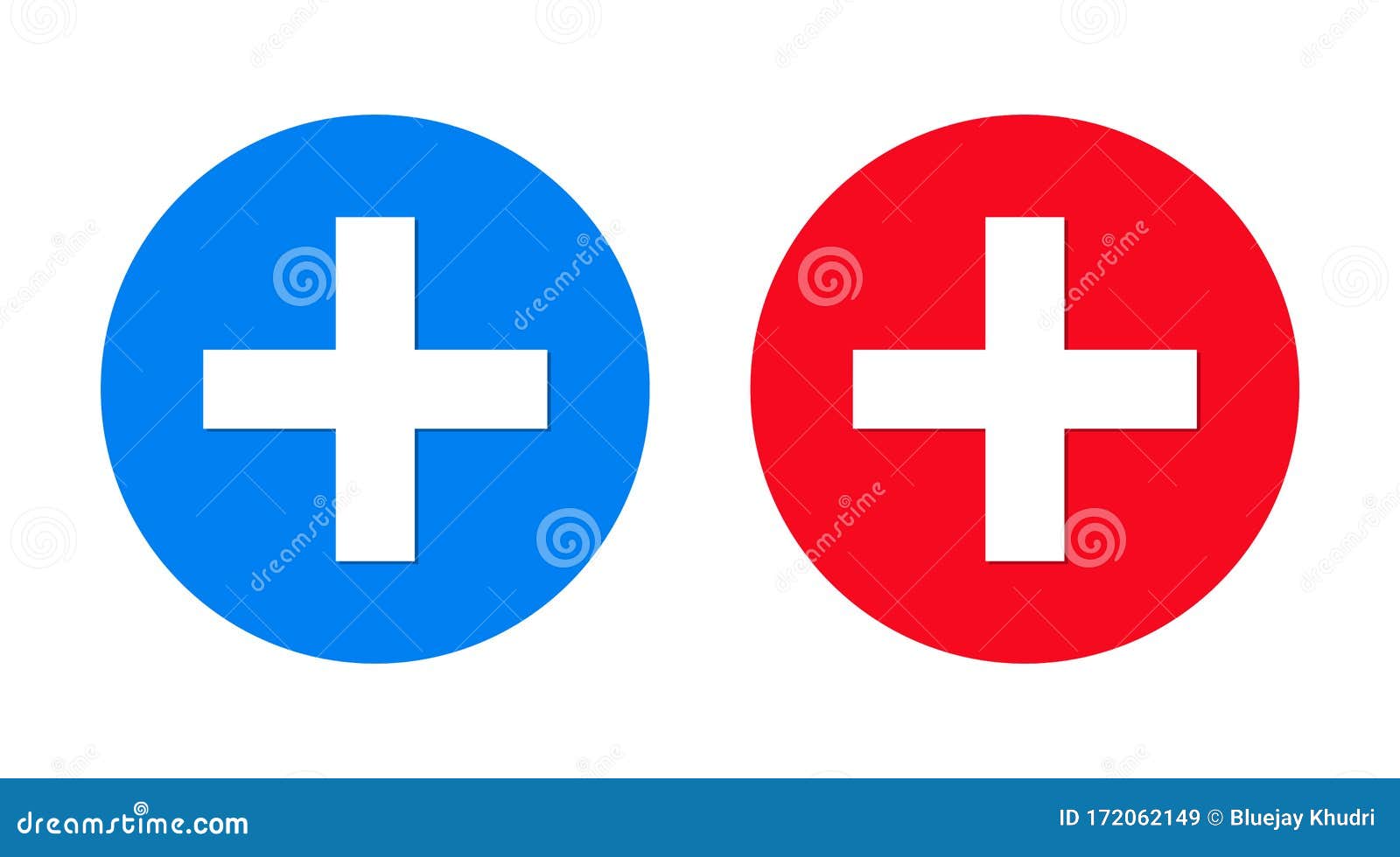 Plus Icon Flat Trendy Round Button Set Stock Vector - Illustration of ...