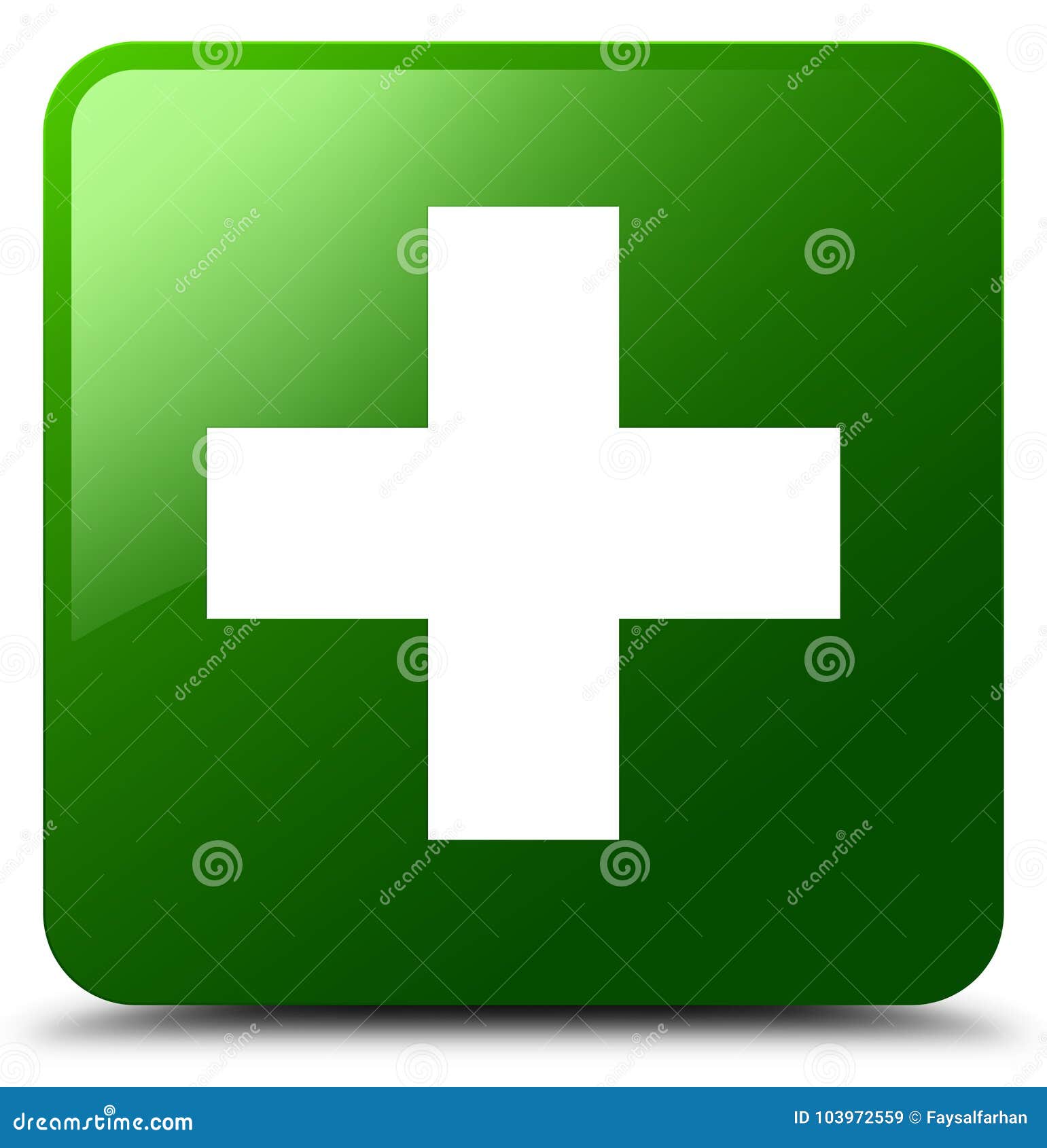 Plus Icon Green Square Button Stock Illustration - Illustration of ...