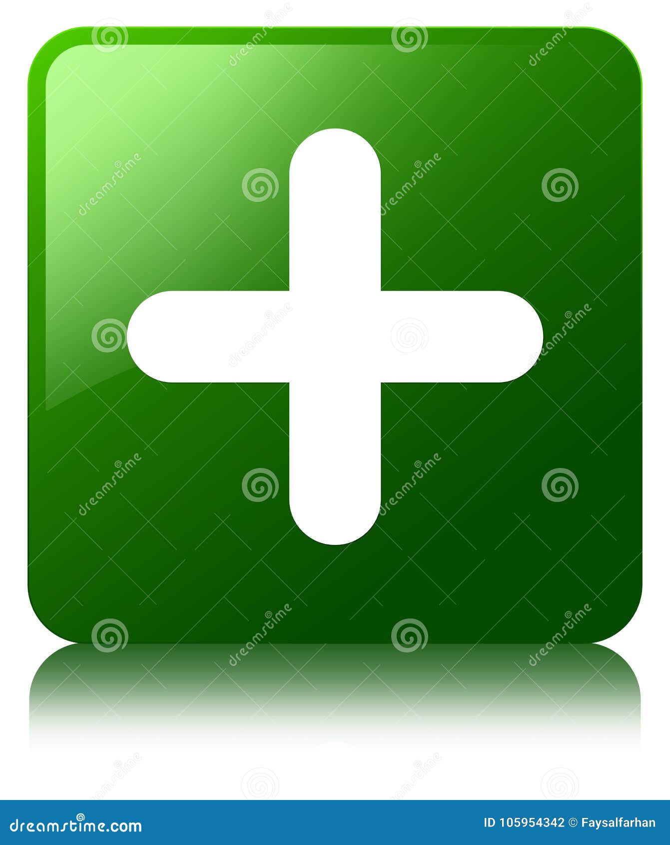 Plus Icon Green Square Button Stock Illustration - Illustration of ...