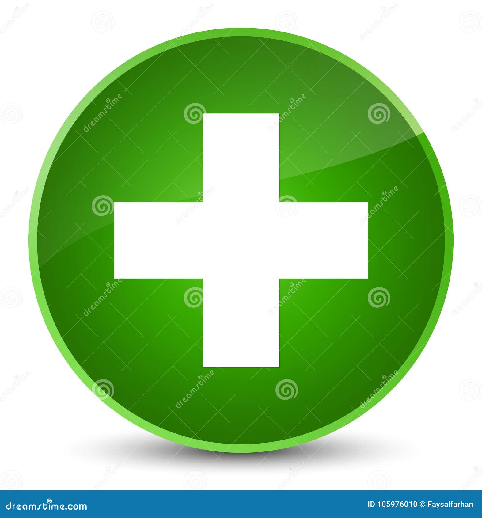 Plus Icon Elegant Green Round Button Stock Illustration - Illustration ...