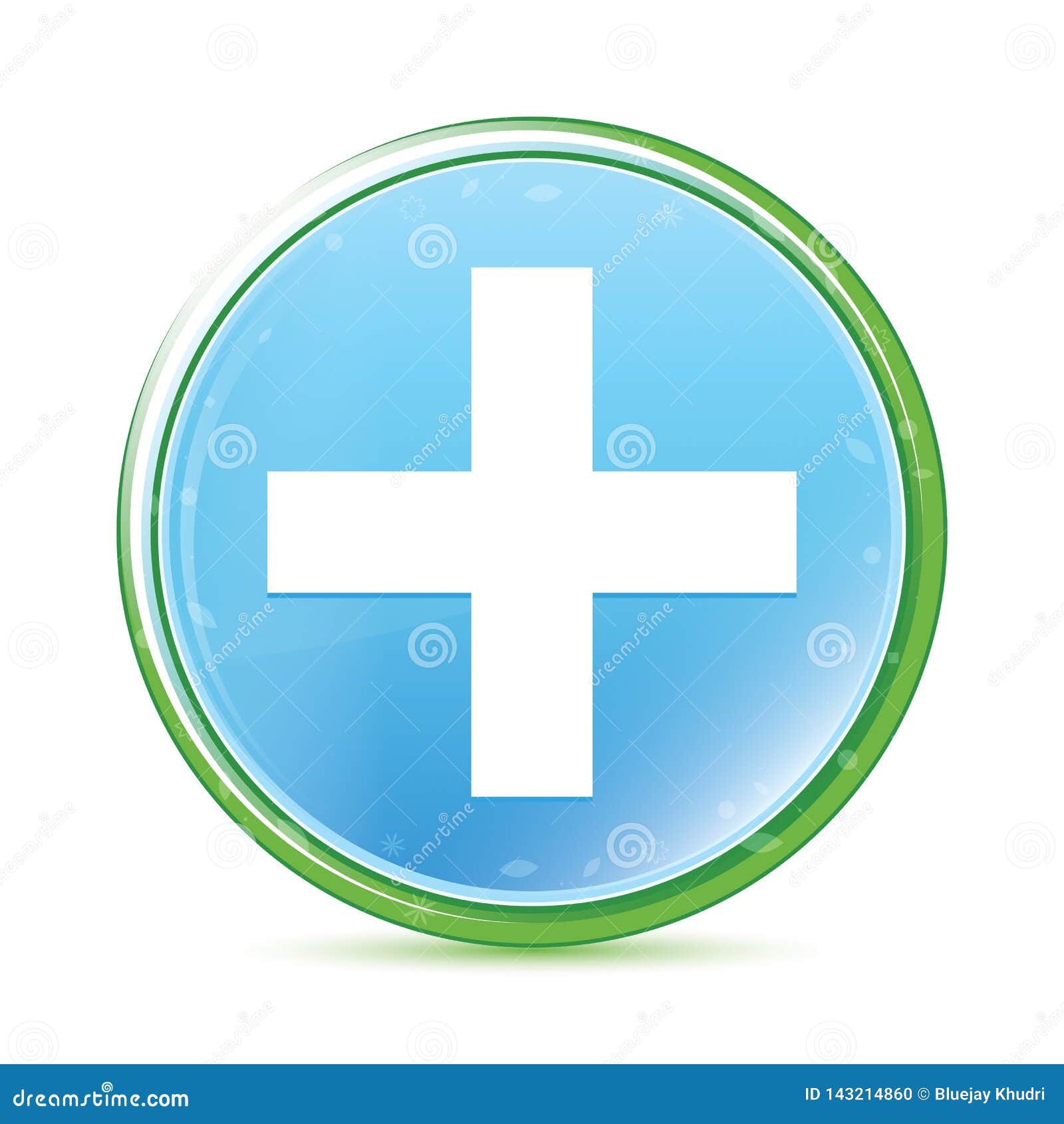 Plus Icon Natural Aqua Cyan Blue Round Button Stock Illustration ...