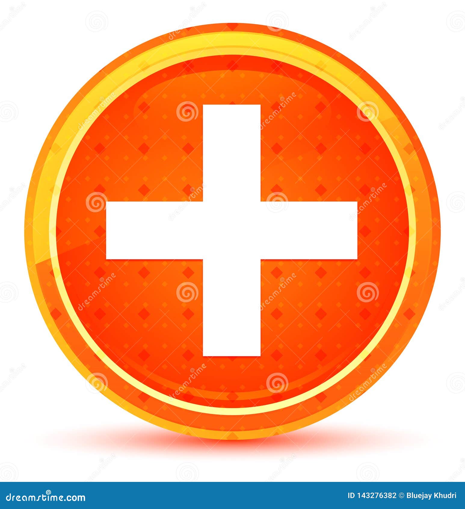 Plus Icon Natural Orange Round Button Stock Illustration - Illustration ...