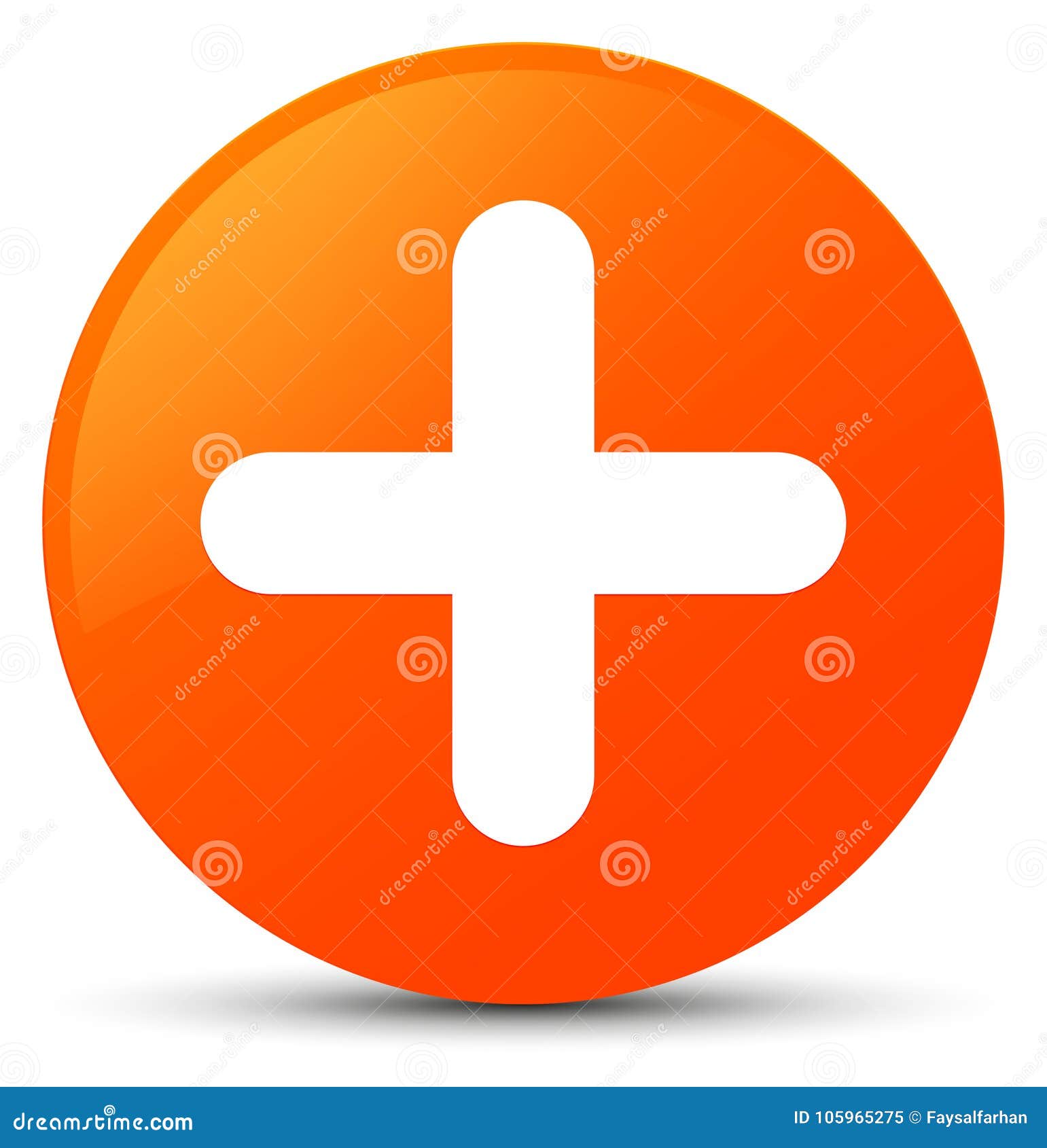 Plus Icon Orange Round Button Stock Illustration - Illustration of ...