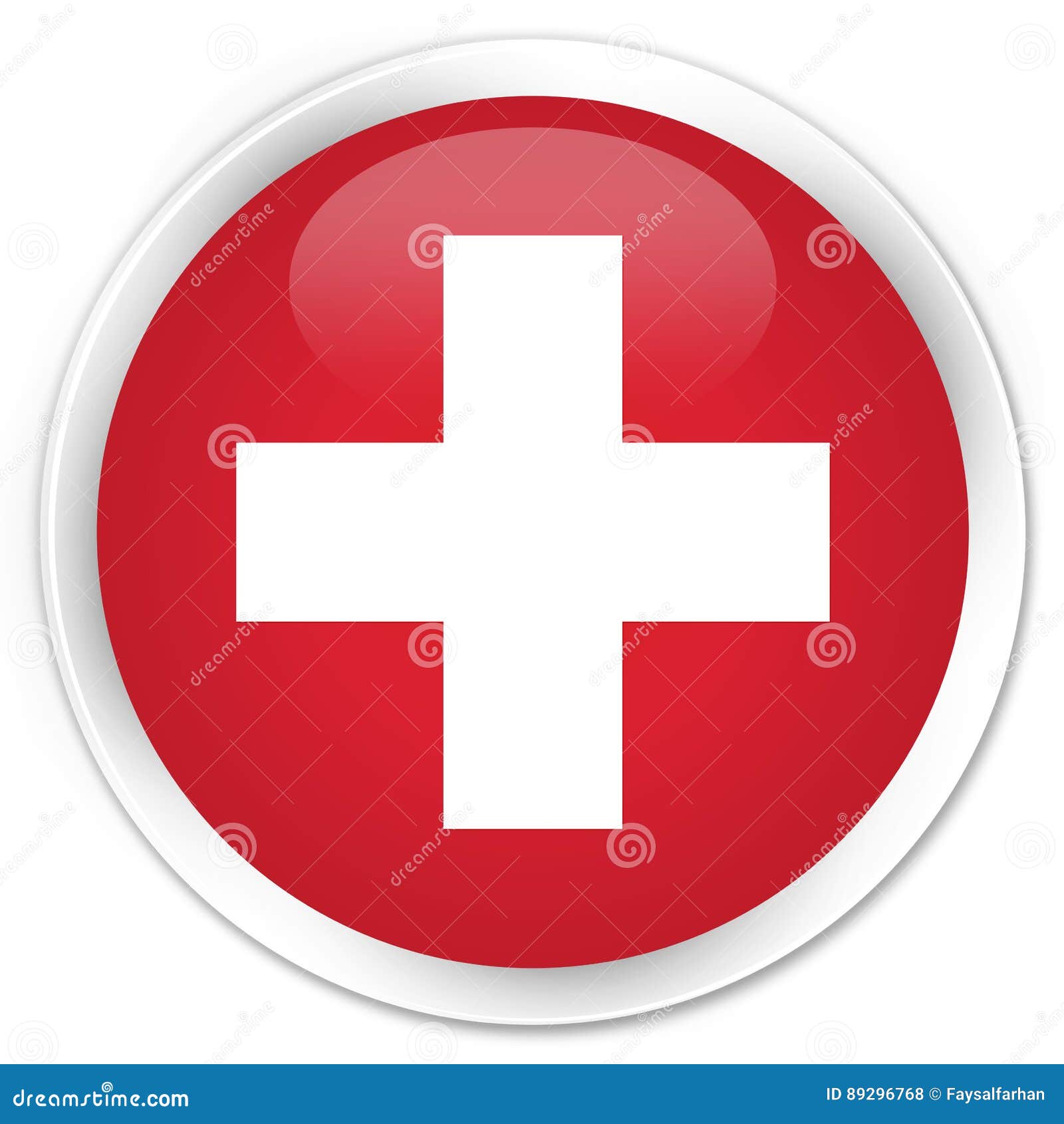 Plus Icon Premium Red Round Button Stock Illustration - Illustration of ...