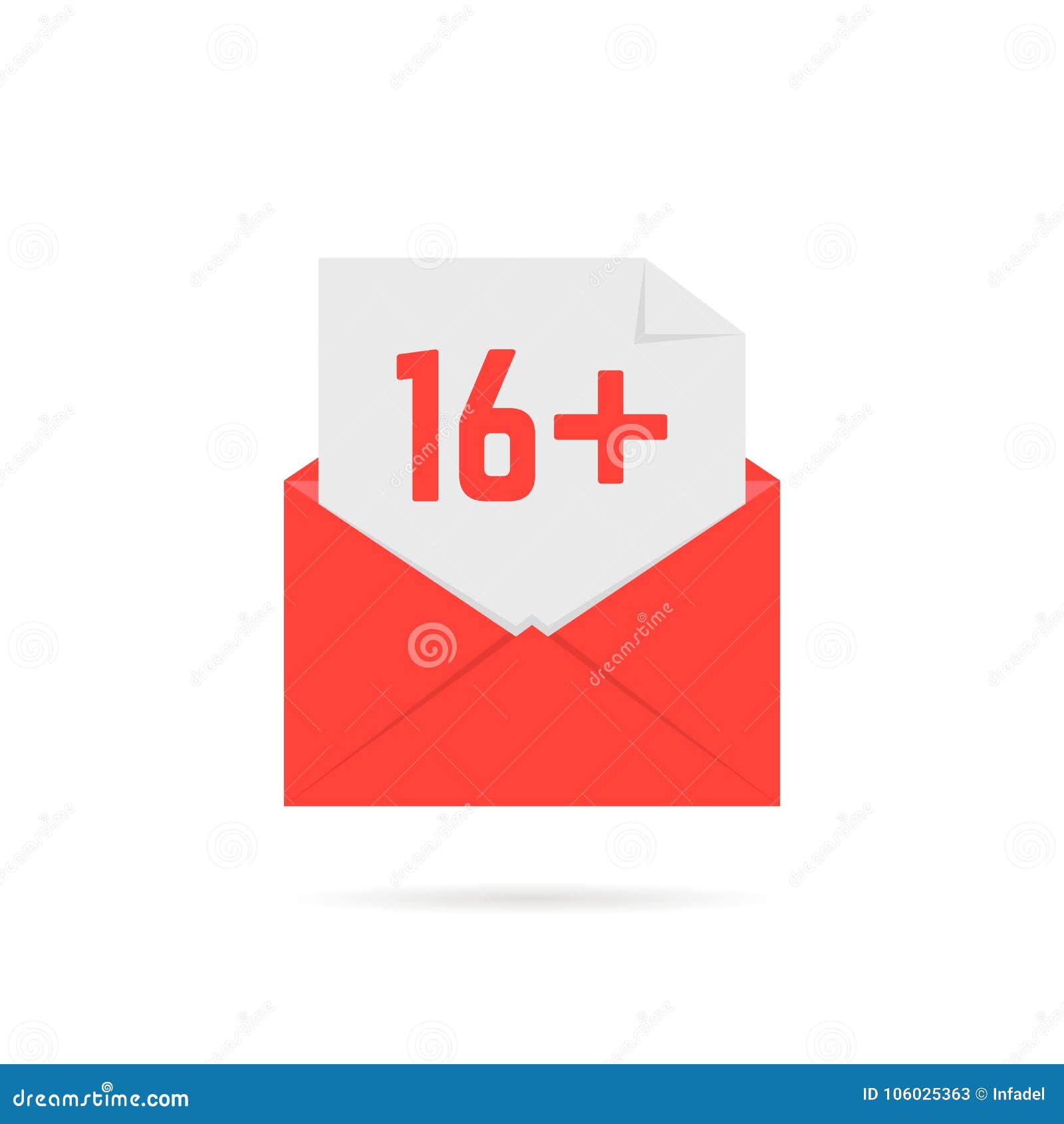 16 Plus Icon in Red Open Letter on White Background Stock Vector ...