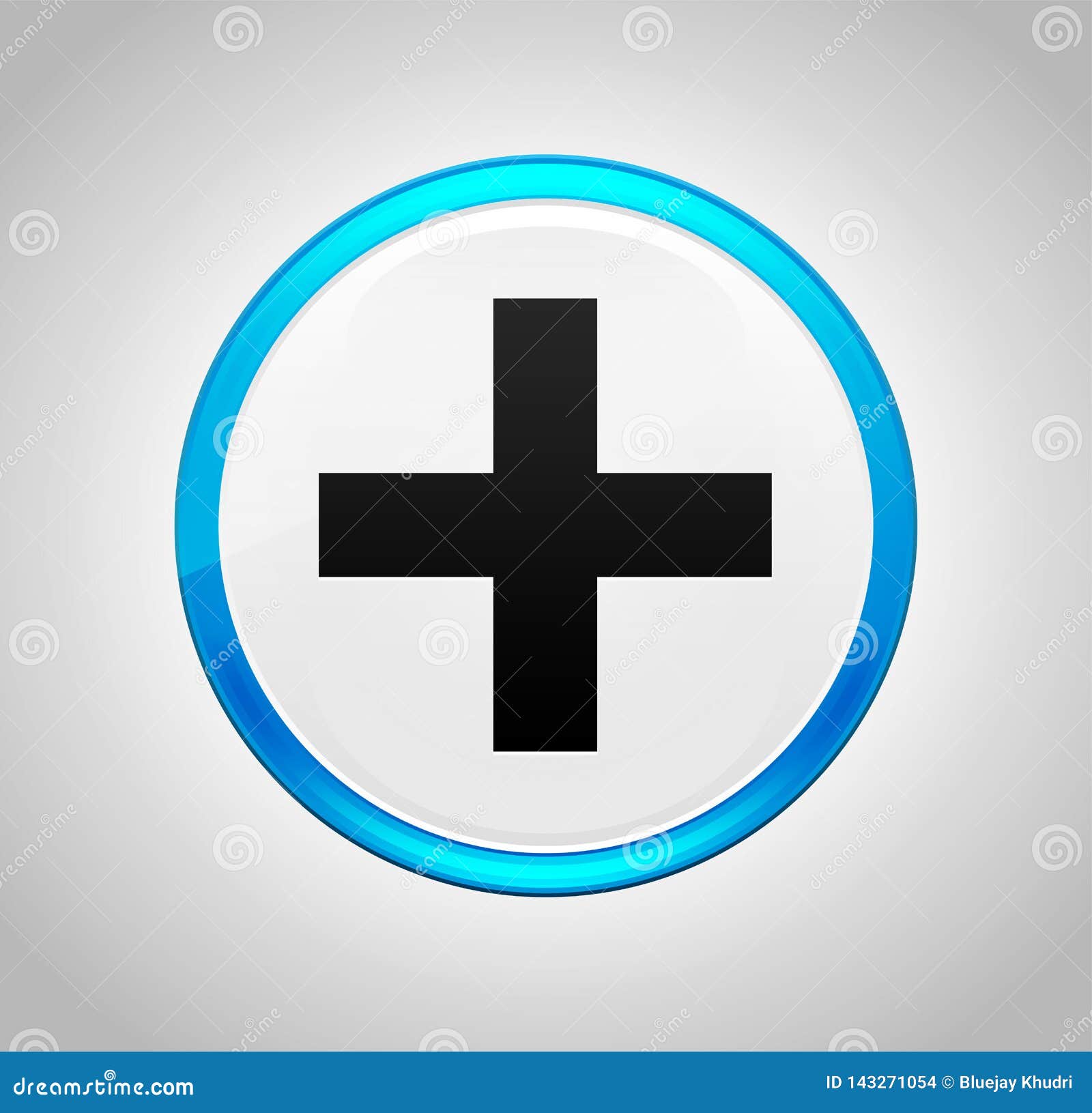 Plus Icon Round Blue Push Button Stock Illustration - Illustration of ...