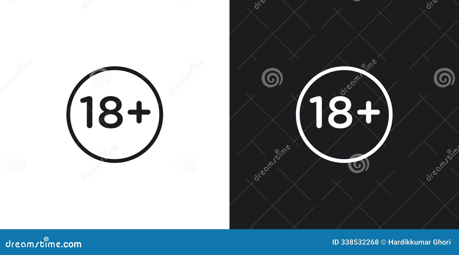 18 Plus icon stock vector. Illustration of graphic, underage - 338532268