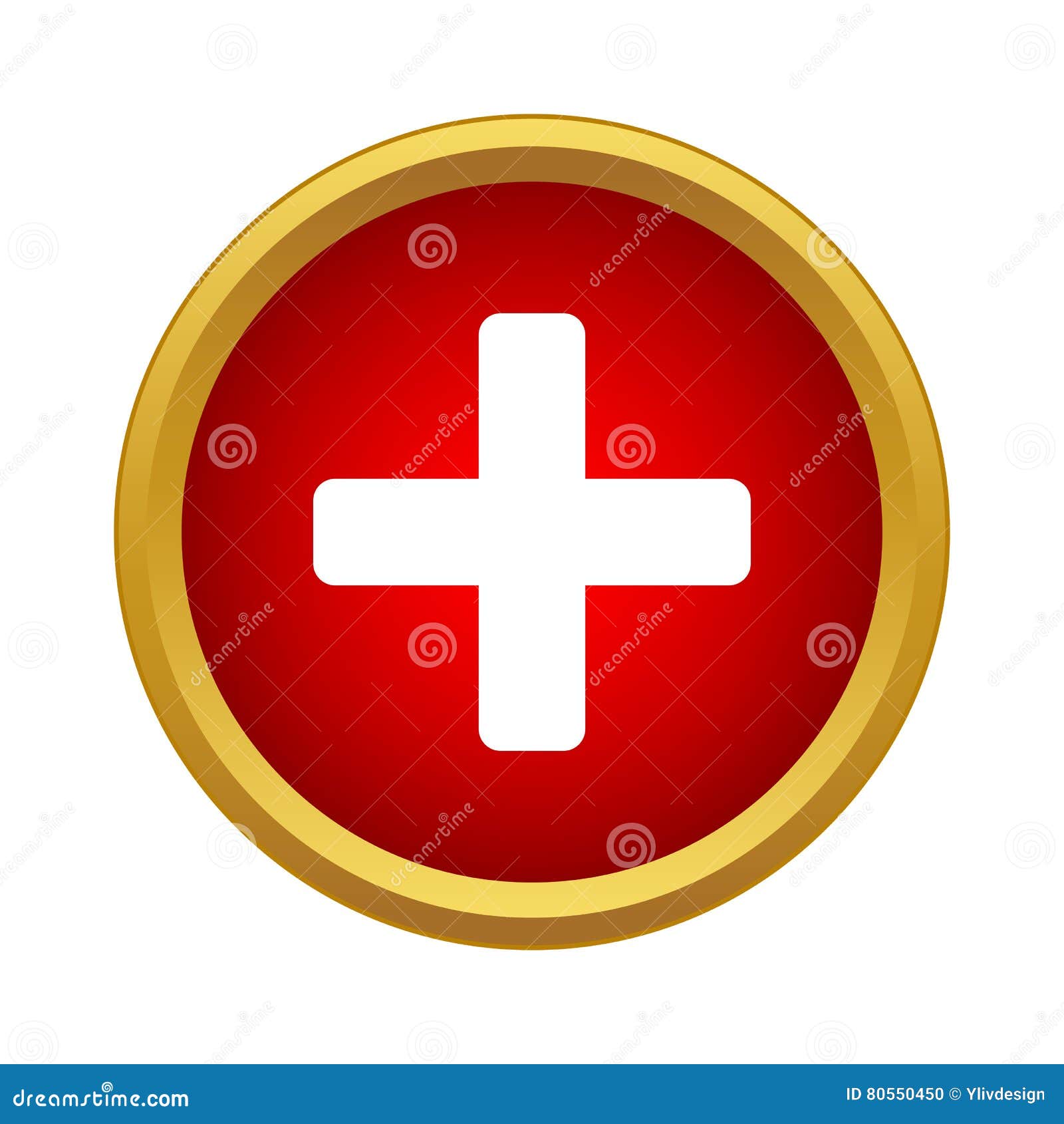 Plus icon, simple style stock vector. Illustration of medical - 80550450