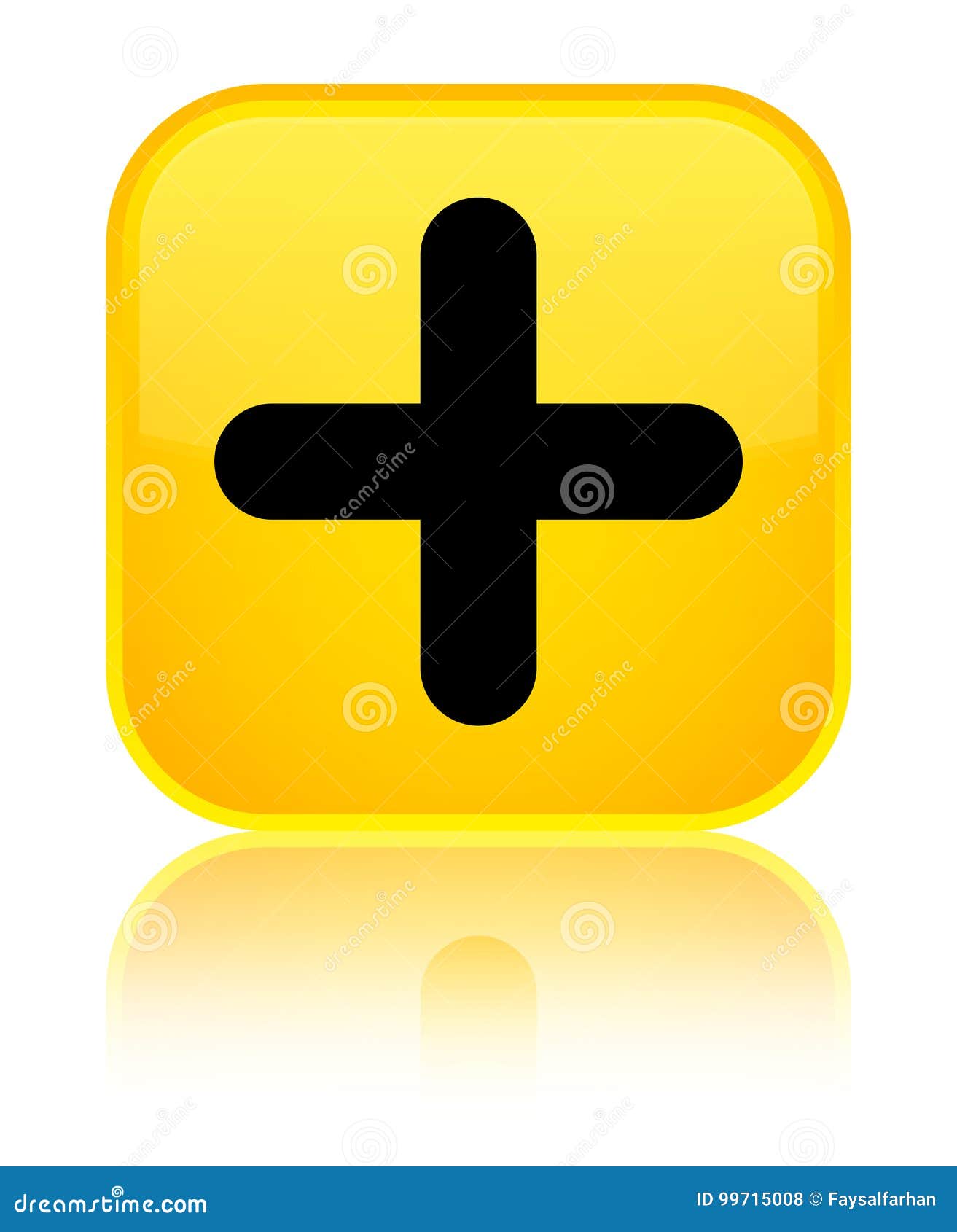 Plus Icon Special Yellow Square Button Stock Illustration ...