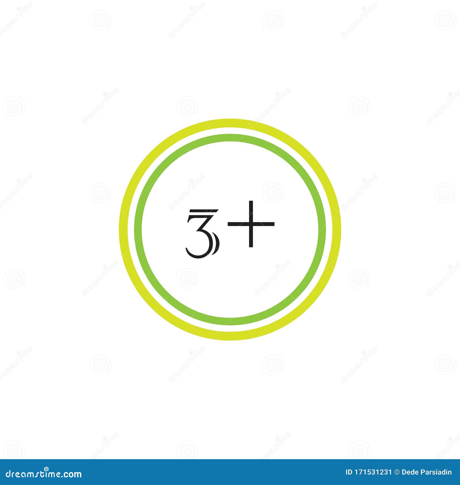 3 Plus Icon Symbol Vector Illustration Design Template Stock Vector ...