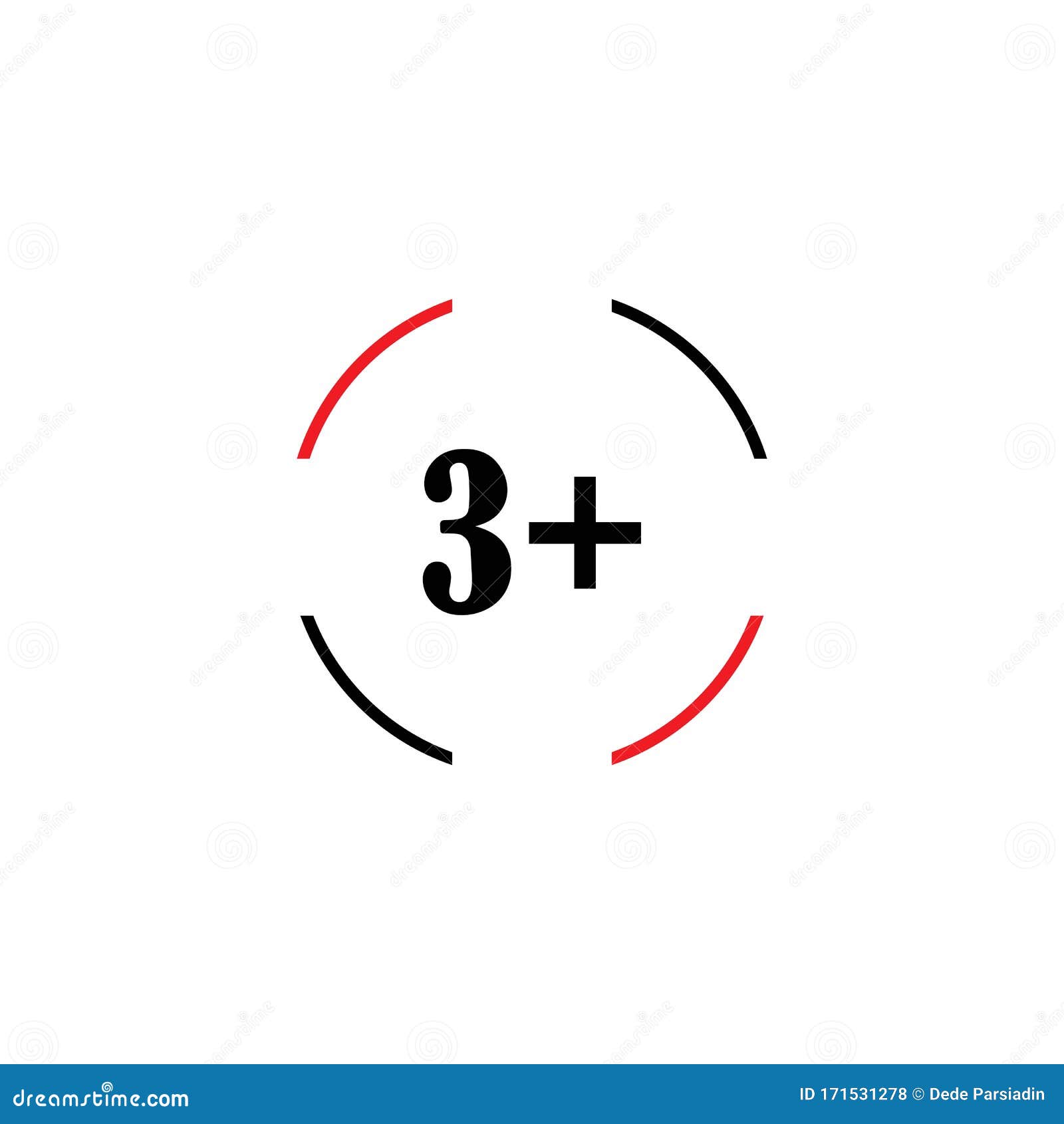 3 Plus Icon Symbol Vector Illustration Design Template Stock Vector ...