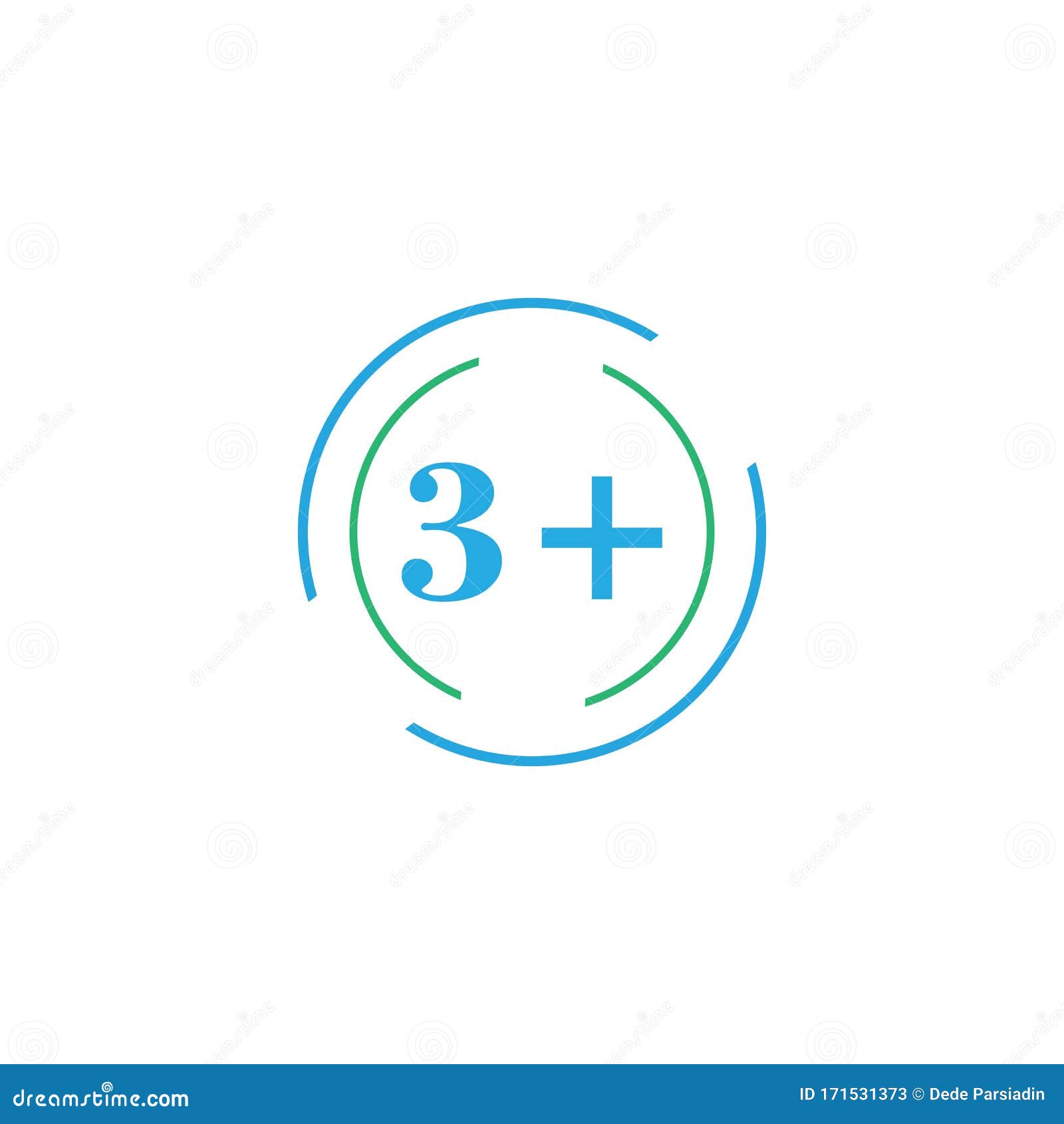 3 Plus Icon Symbol Vector Illustration Design Template Stock Vector ...