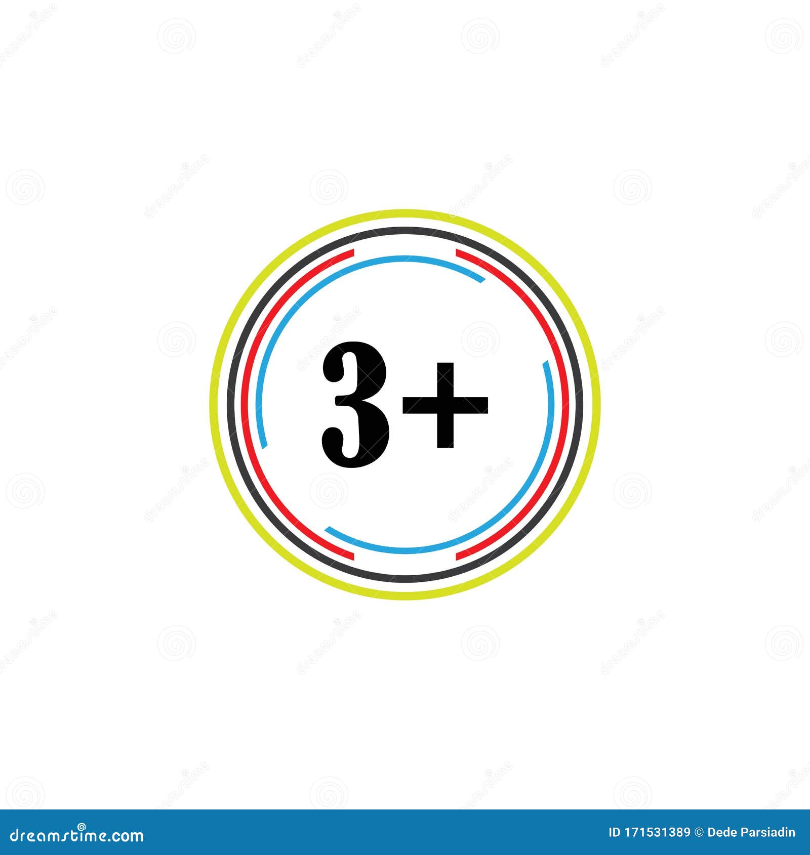 3 Plus Icon Symbol Vector Illustration Design Template Stock Vector ...