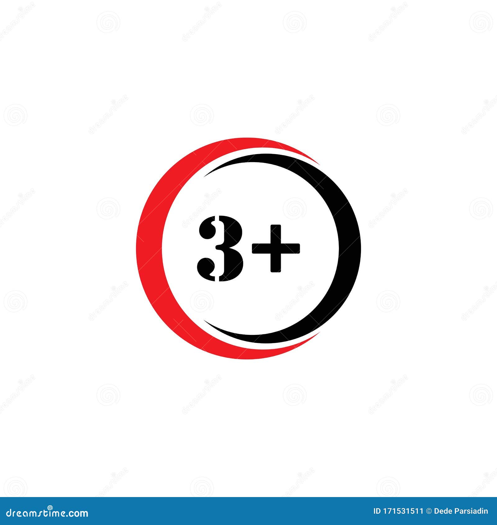 3 Plus Icon Symbol Vector Illustration Design Template Stock Vector ...