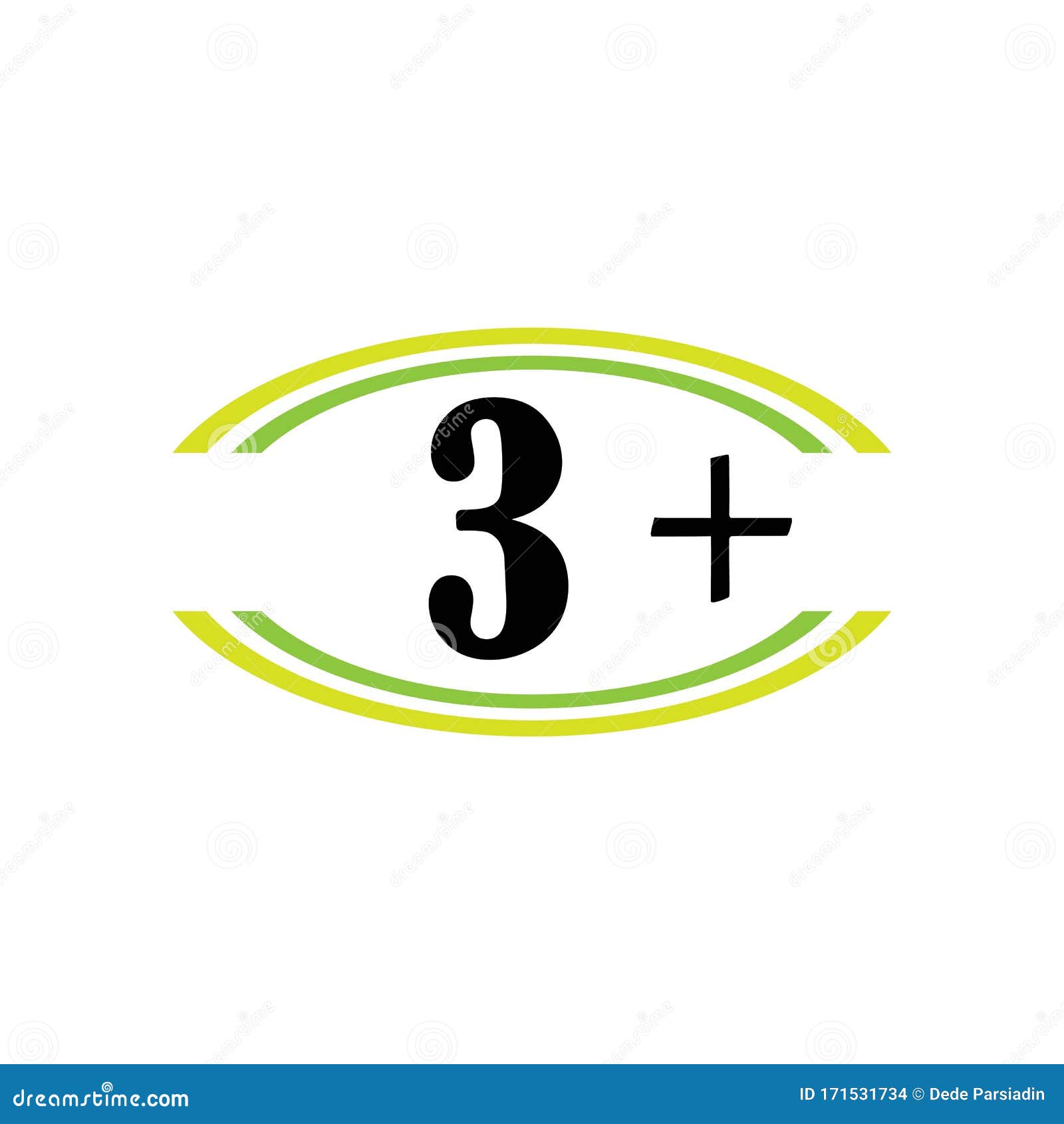 3 Plus Icon Symbol Vector Illustration Design Template Stock Vector ...