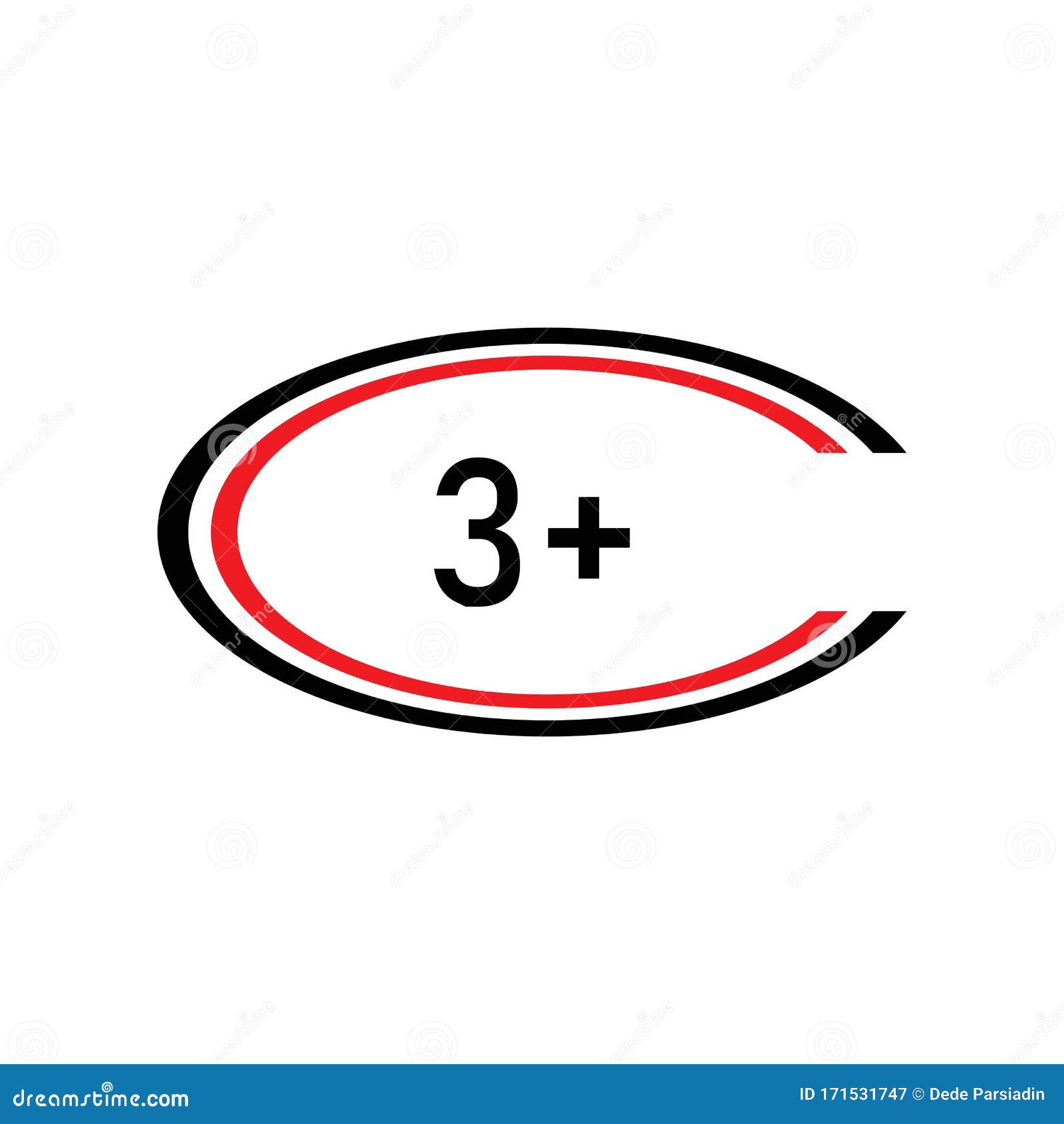 3 Plus Icon Symbol Vector Illustration Design Template Stock Vector ...