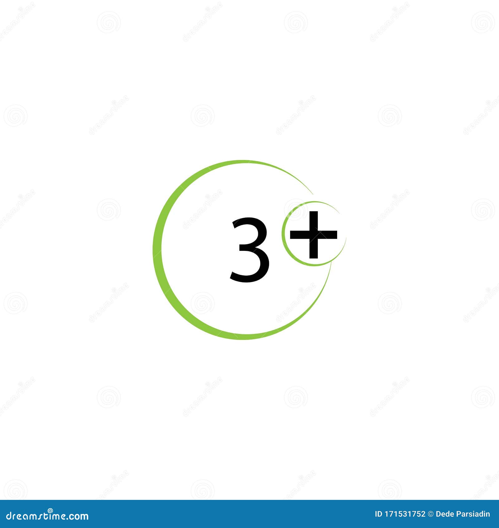 3 Plus Icon Symbol Vector Illustration Design Template Stock Vector ...