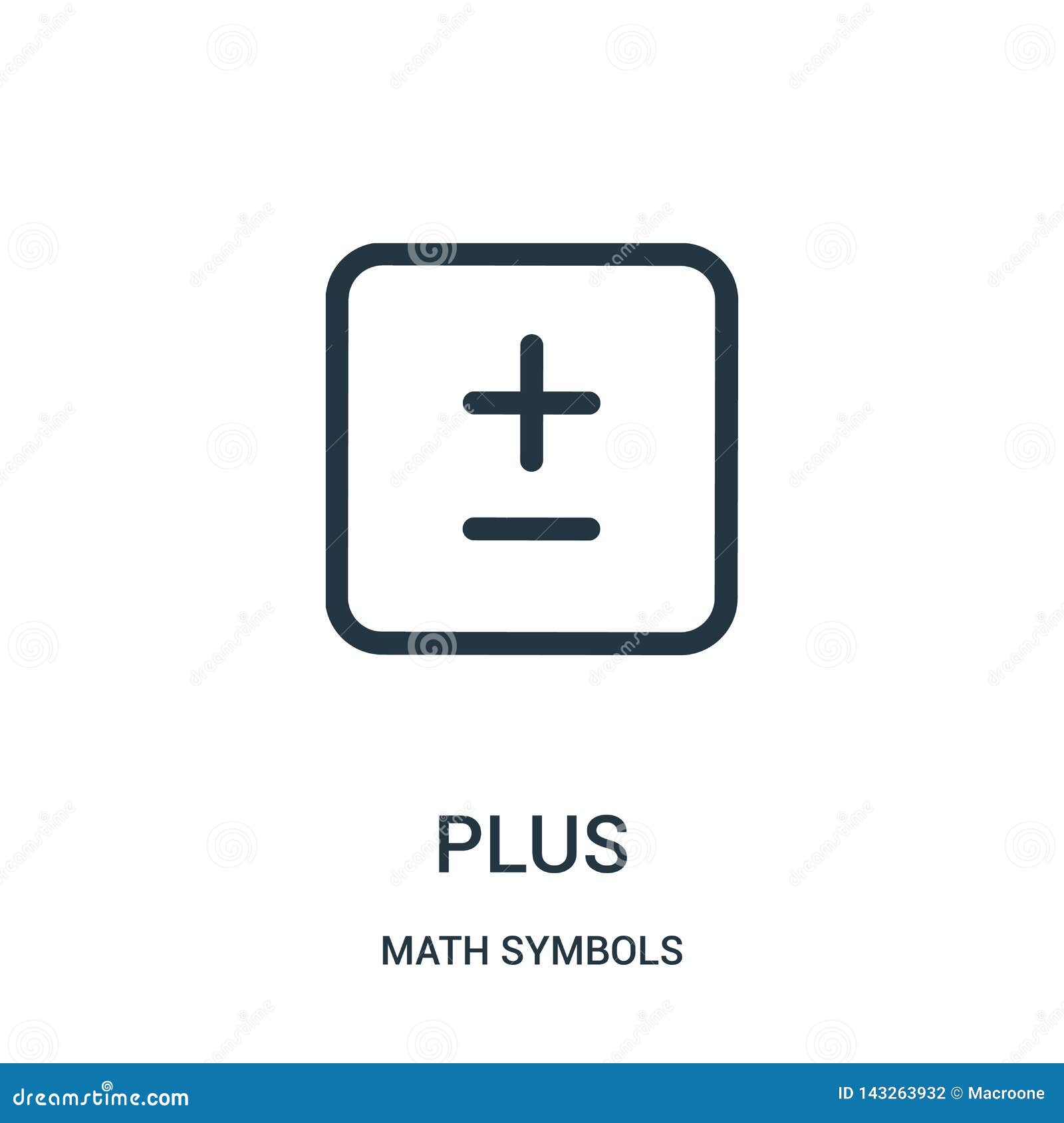 Plus Icon Vector from Math Symbols Collection. Thin Line Plus Outline ...