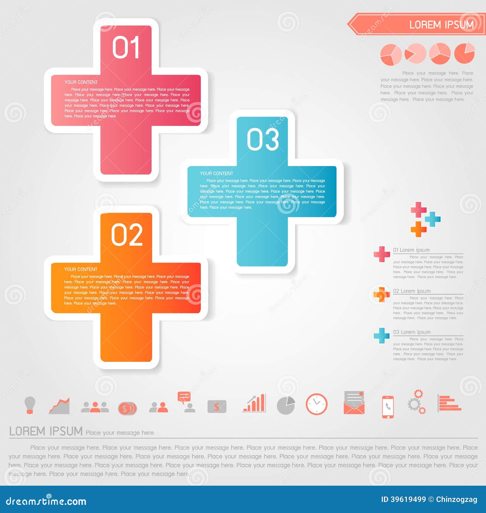 Plus Infographic and Business Icon Stock Vector - Illustration of ...
