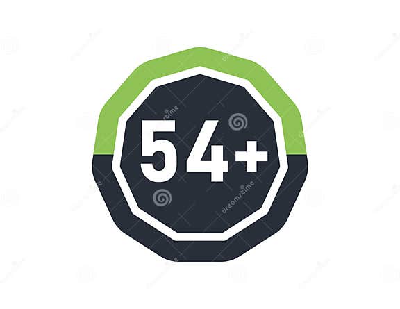 54 Plus Isolated on White Background. Number of 54 Plus Stock Vector ...