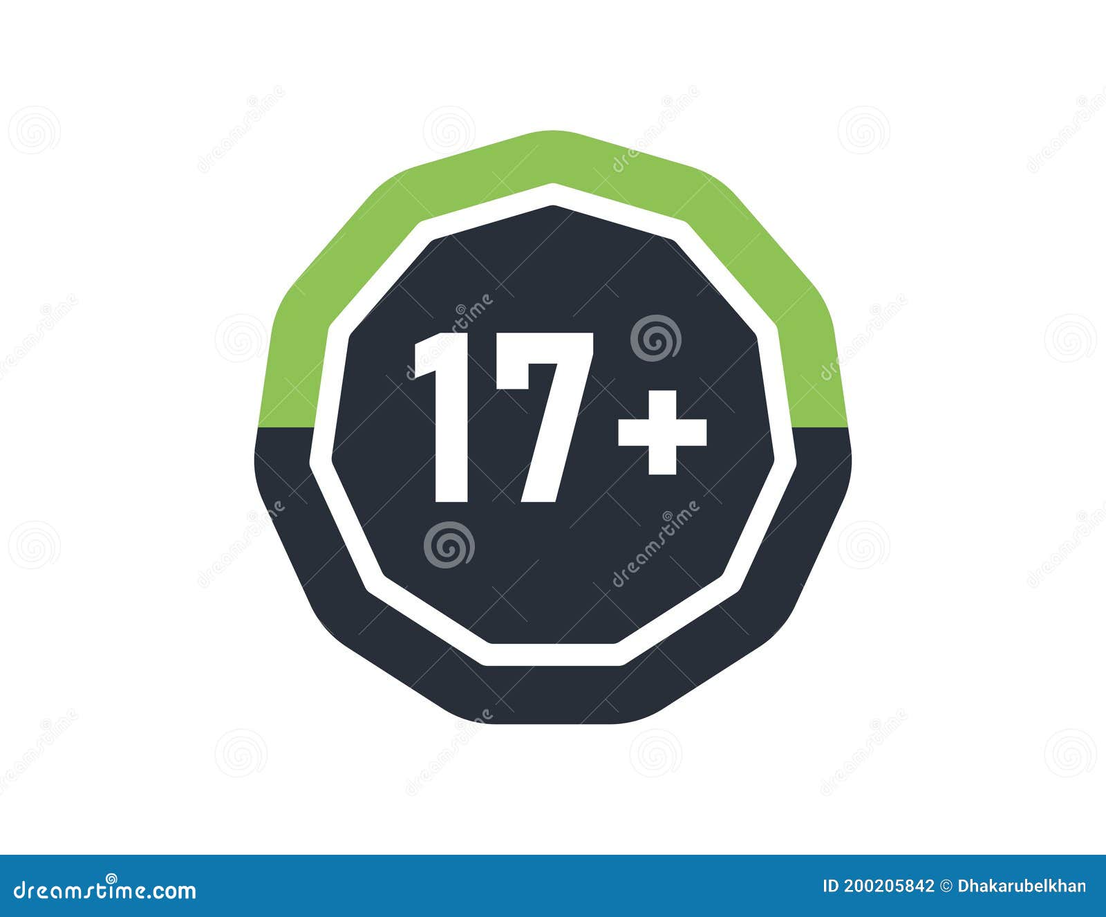 17 Plus Isolated on White Background. Number of 17 Plus Stock Vector ...