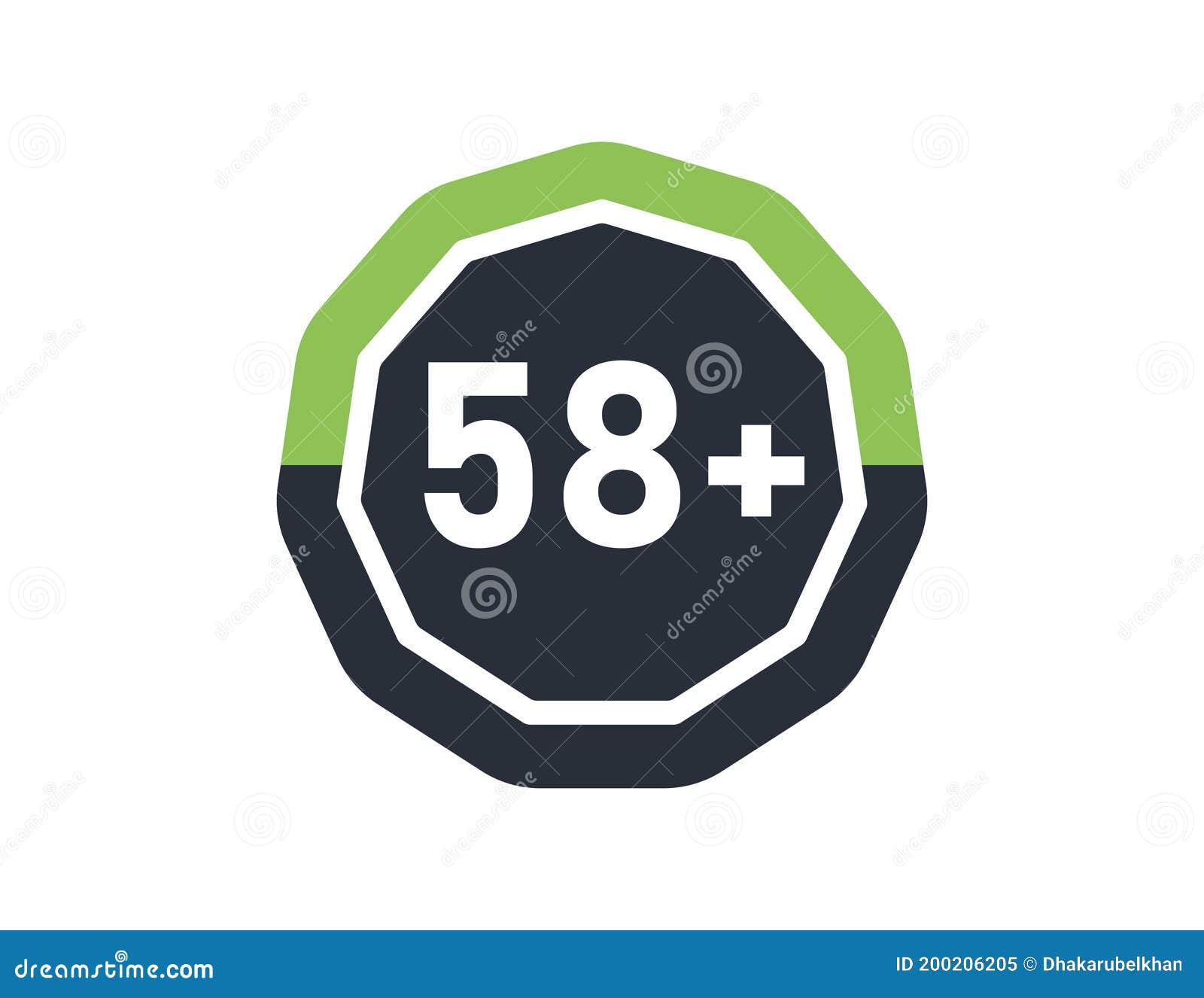 58 Plus Isolated on White Background. Number of 58 Plus Stock Vector ...
