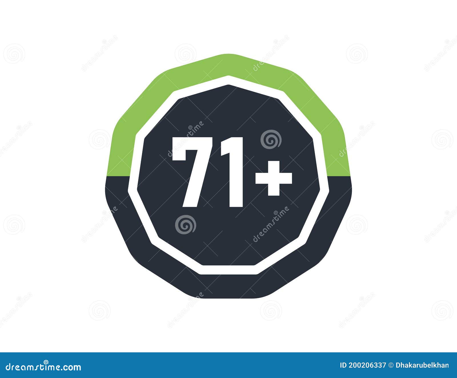 71 Plus Isolated on White Background. Number of 71 Plus Stock Vector ...