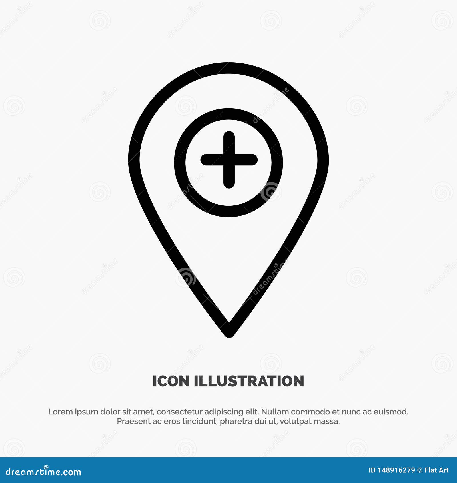 Plus, Location, Map, Marker, Pin Line Icon Vector Stock Vector ...