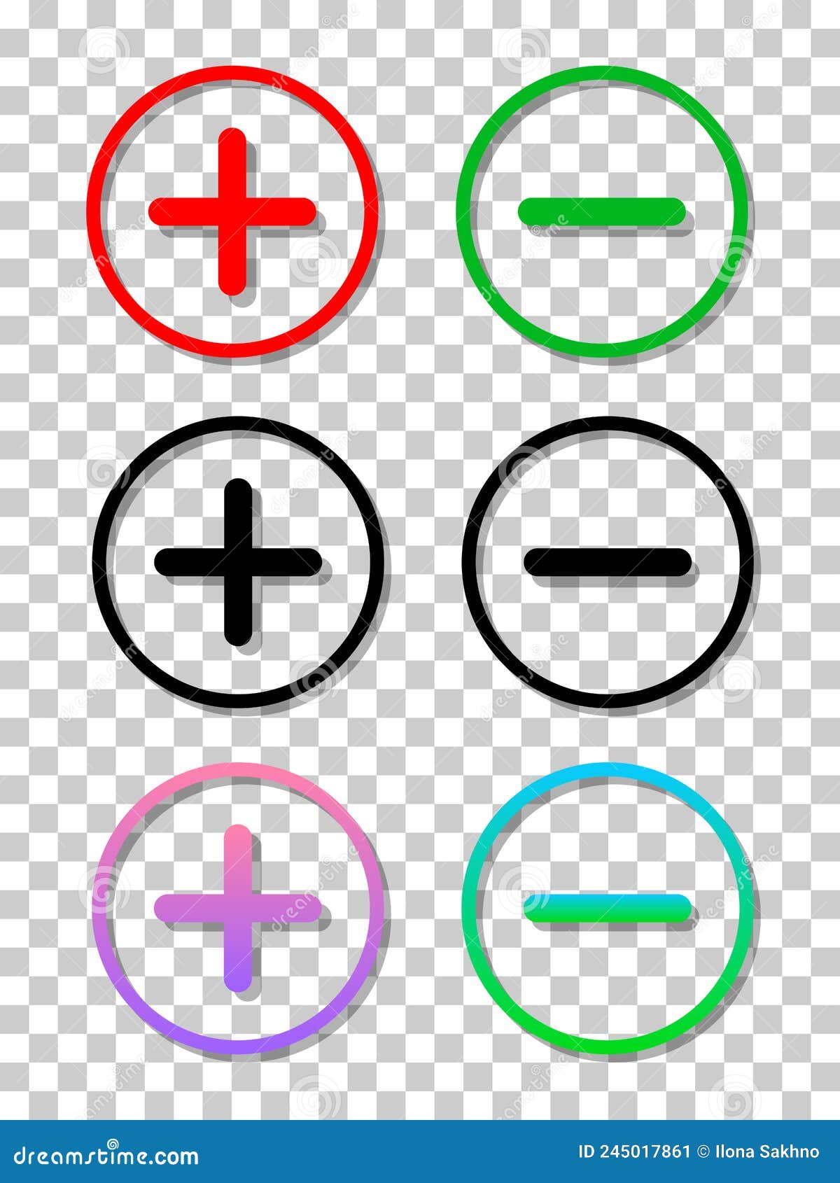 Plus, Minus, Add Subtract Flat Vector Color Icon for Apps and Websites ...