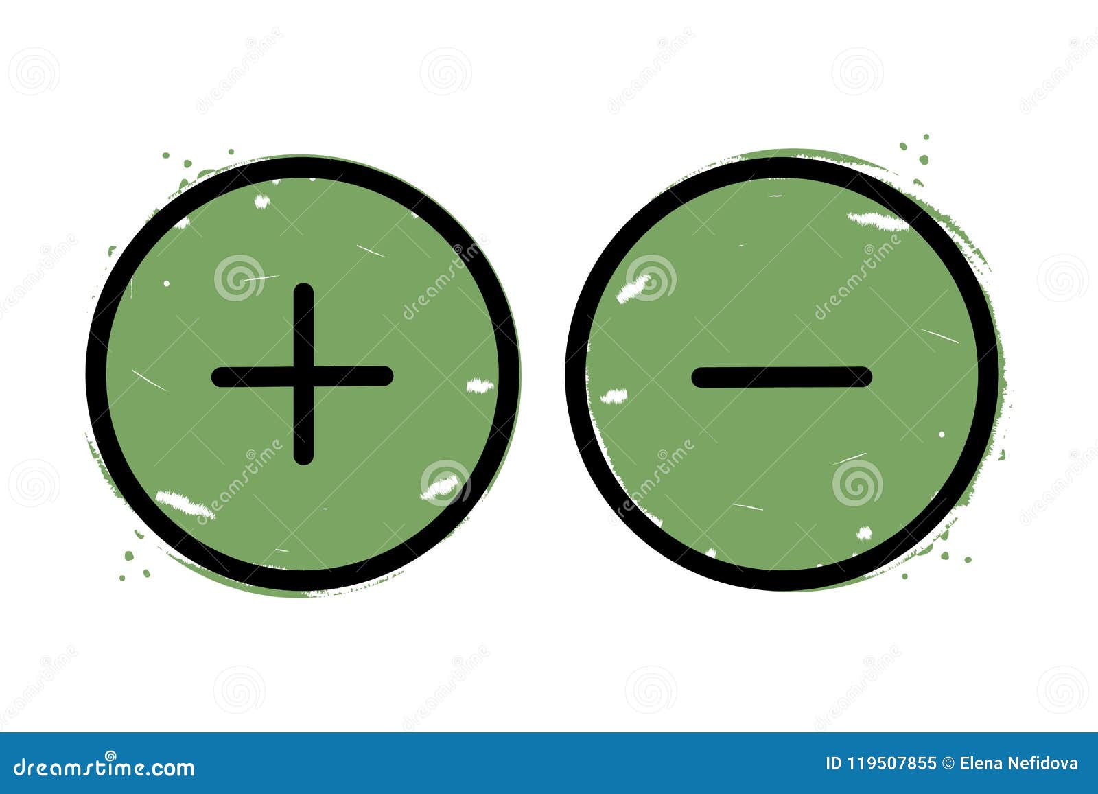 Plus and minus button icon stock vector. Illustration of button - 119507855