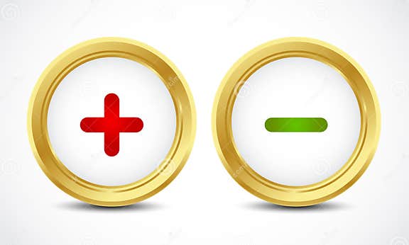 Plus minus buttons stock vector. Illustration of positive - 28625833